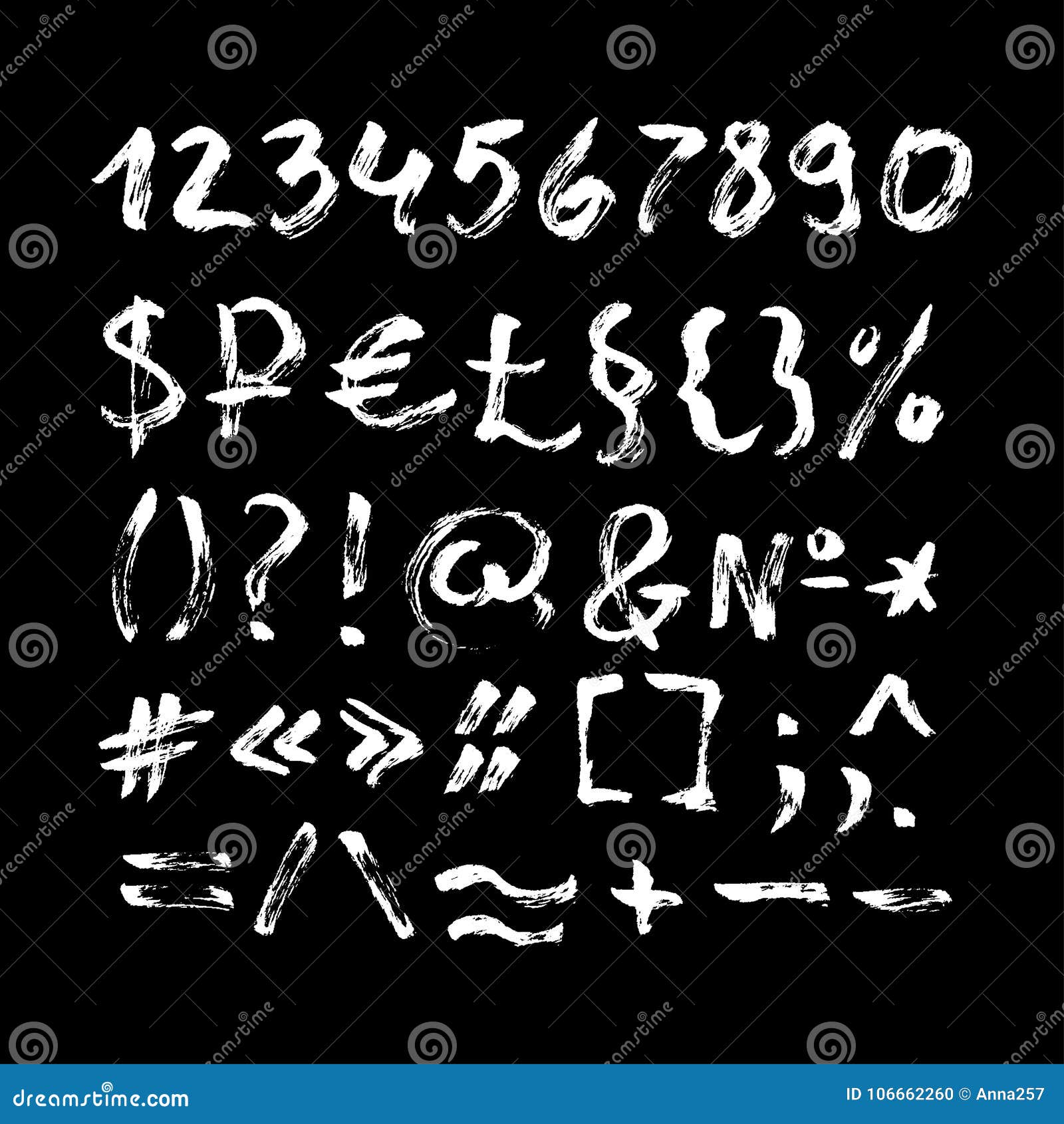 Typographic Characters And Symbols In Calligraphy Brush Vector ...