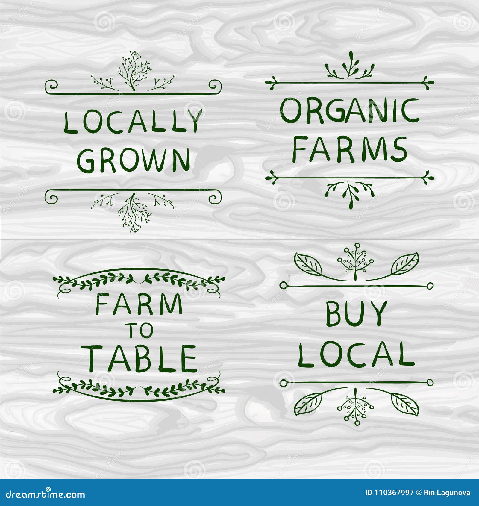 Elements Of Farm Plot, Bench For Rest, Fruit Trees, Fountains. Vector ...