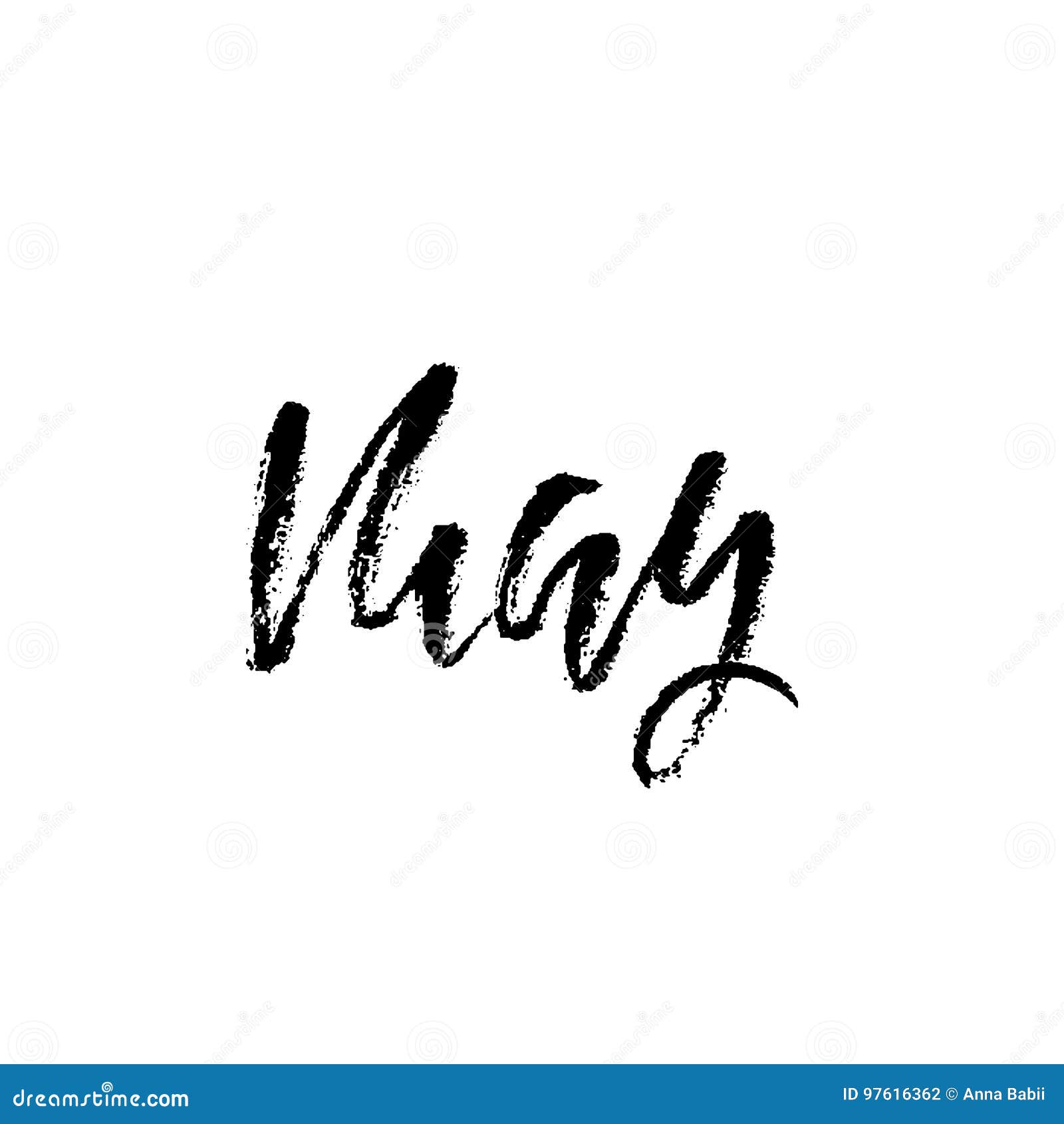 Hand Drawn Typography Lettering. May. Month Inscription. Vector ...