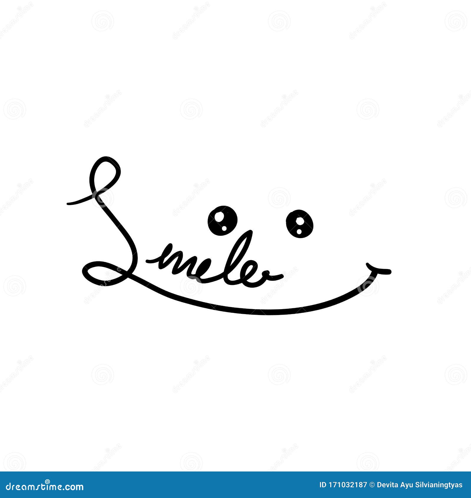 Hand Drawn Typography Smile Icon Logo Vector Template Design Doodle ...