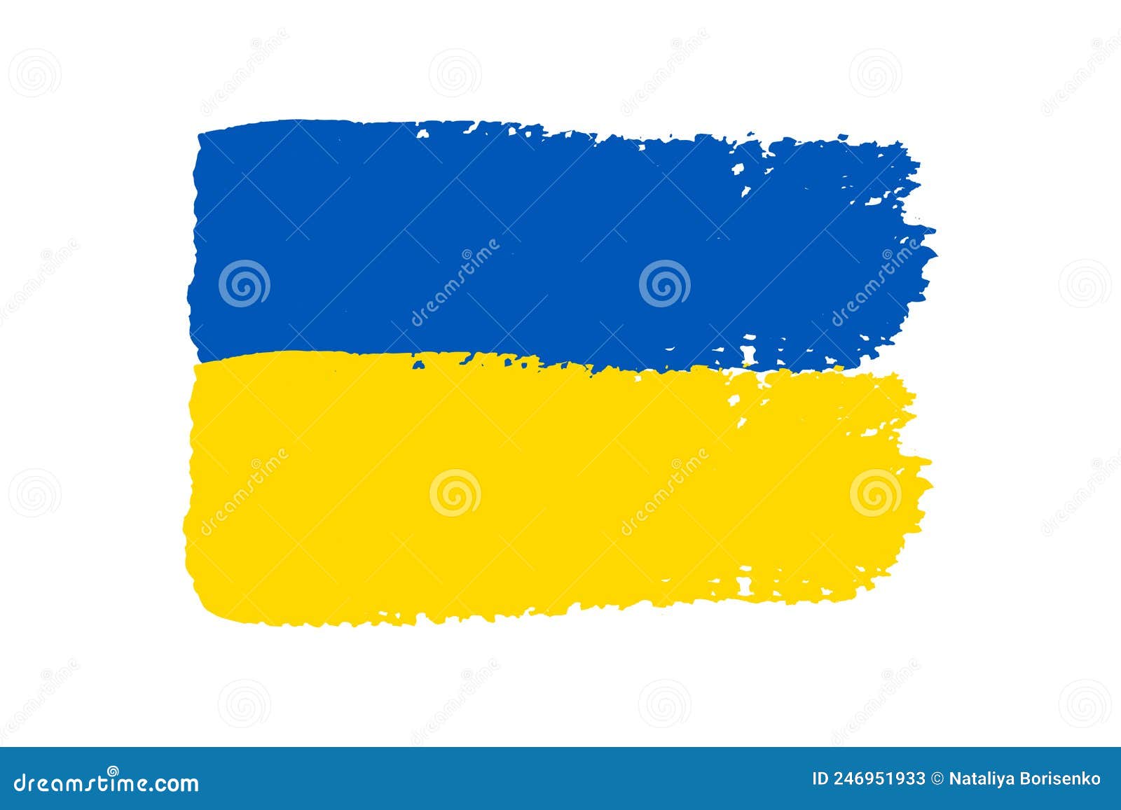 Hand Drawn Ukrainian Flag. Flag of Ukraine. Vector Illustration. Stock ...