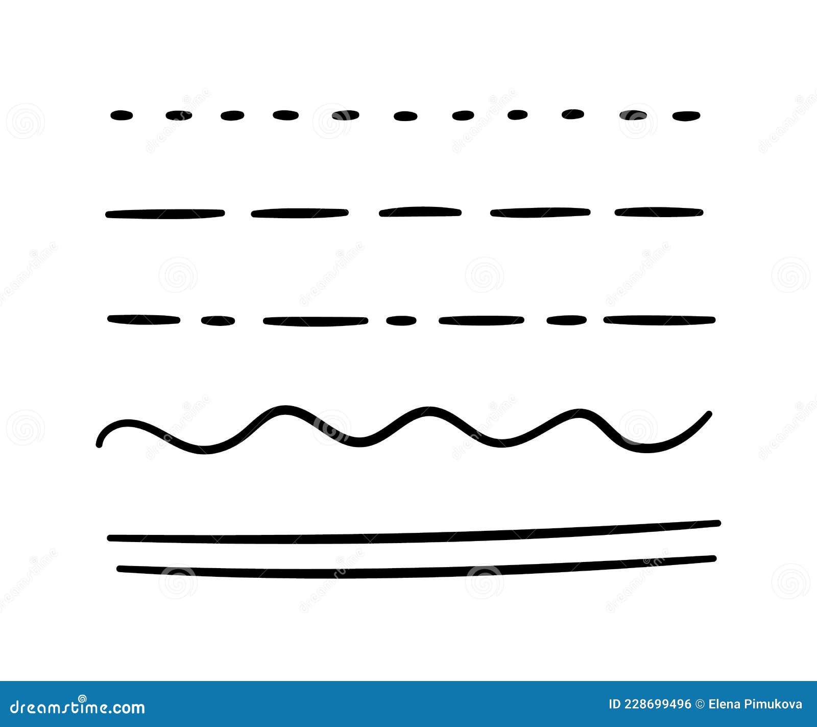 Hand Drawn Underline, Emphasis, Lines Set. Brush Strokes. Handmade ...