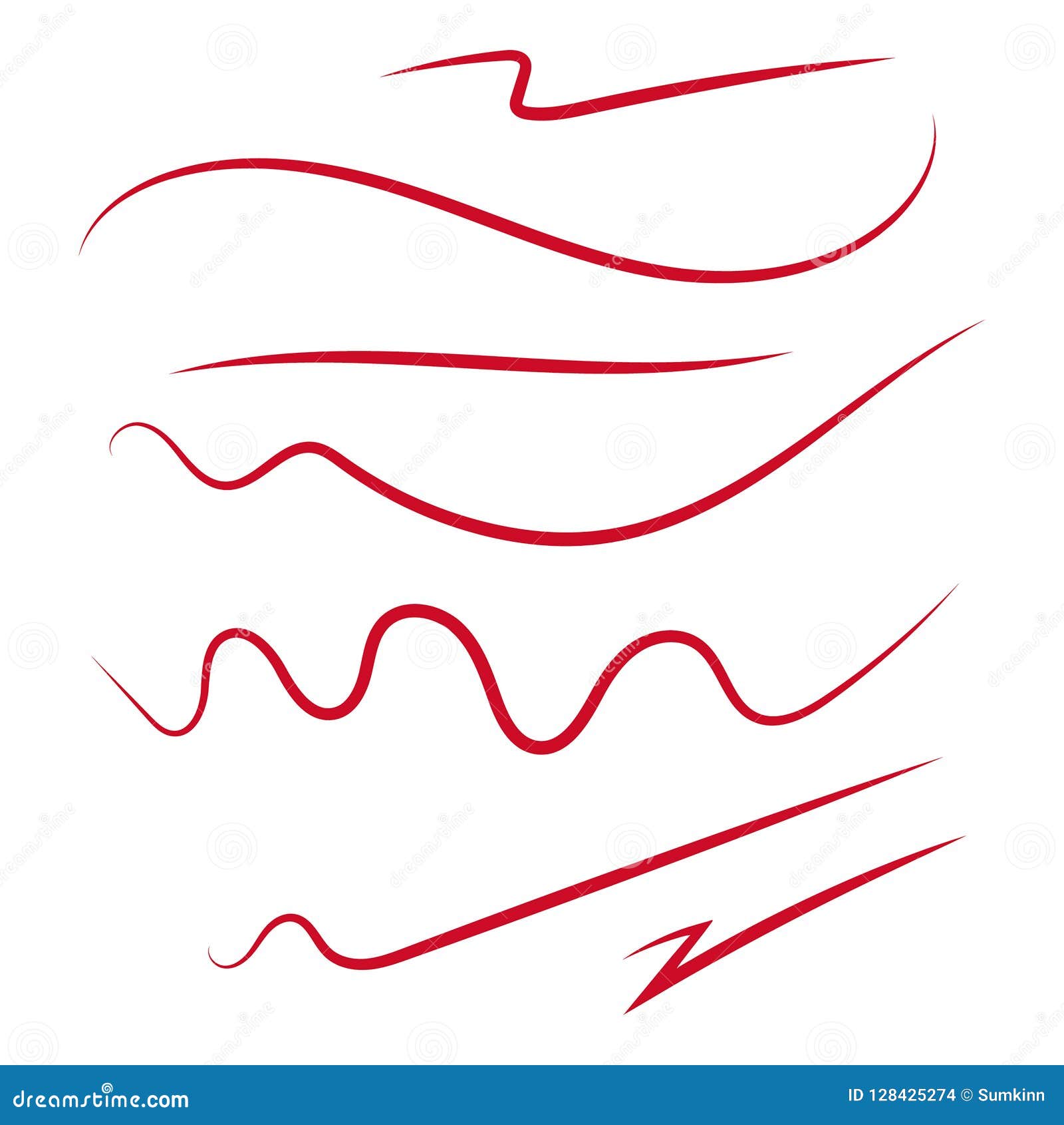 Hand drawn underline. stock vector. Illustration of curve - 128425274