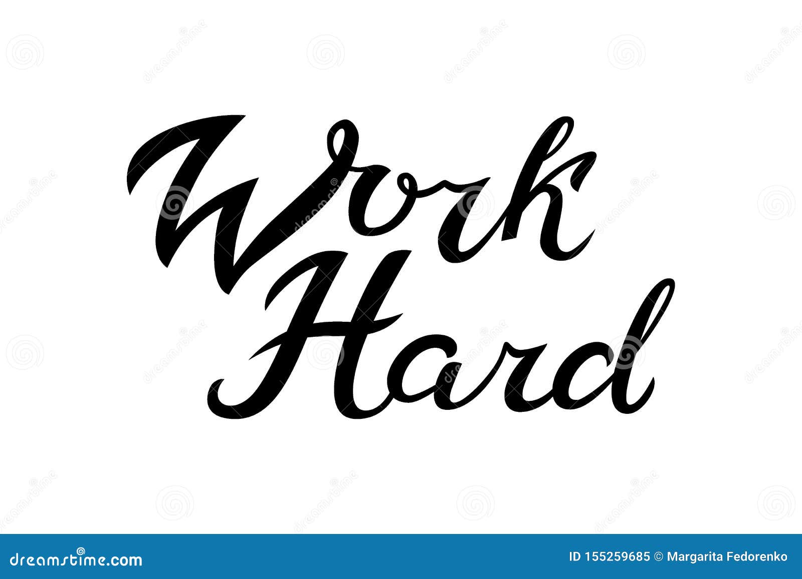 Hand Drawn Unique Quote - Work Hard. Typography Lettering Poster Stock ...