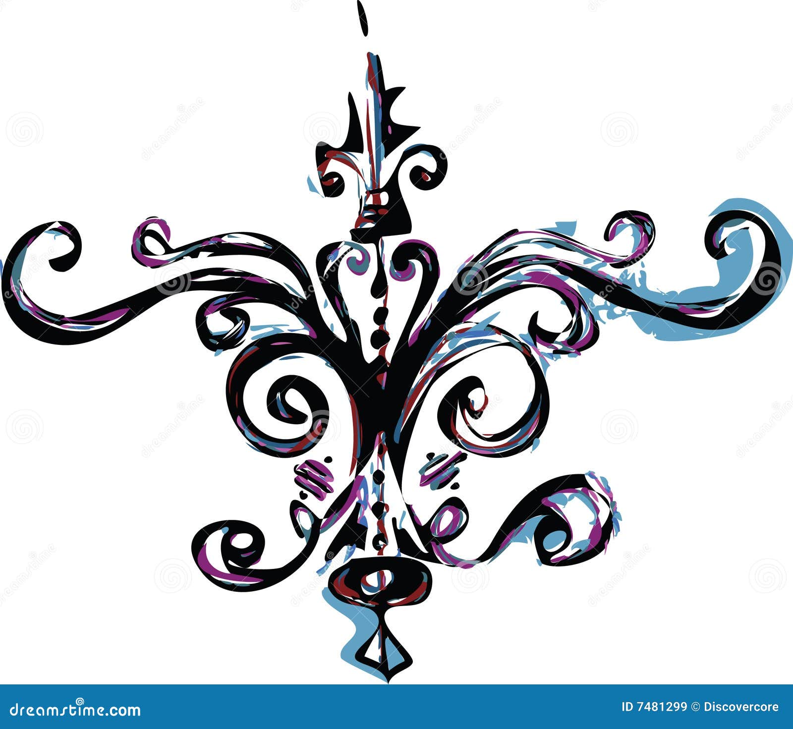 Hand Drawn Unique Swirl stock vector. Illustration of floral - 7481299