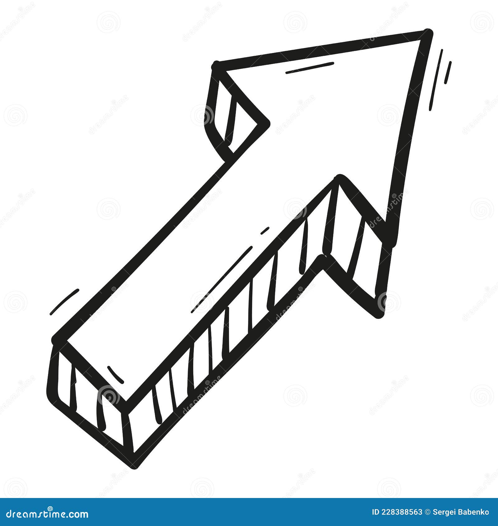 Hand Drawn Up Arrow Icon in Doodle Style Isolated Stock Vector ...