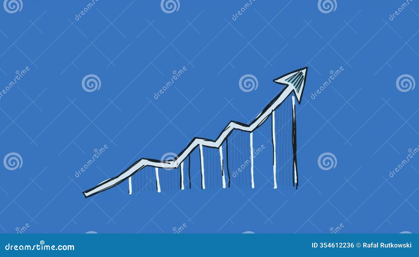 Hand-drawn Upward Trend Graph Illustrating Growth and Progress. a ...