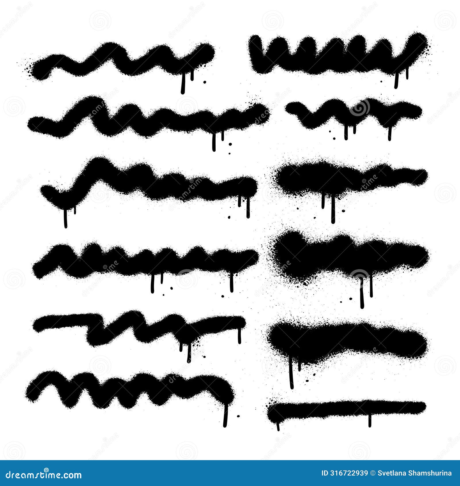 Hand Drawn Urban Graffiti Underlines and Scribbles Collection. Vector ...