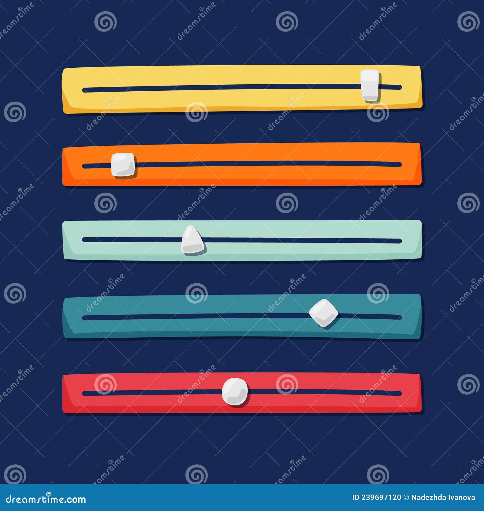 Hand Drawn User Interface Sliders Set Vector Illustration. Stock Vector ...
