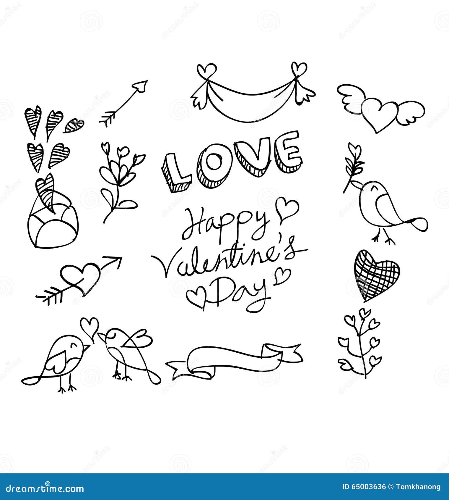 Hand Drawn Valentine Element Vector Design Stock Vector - Illustration ...