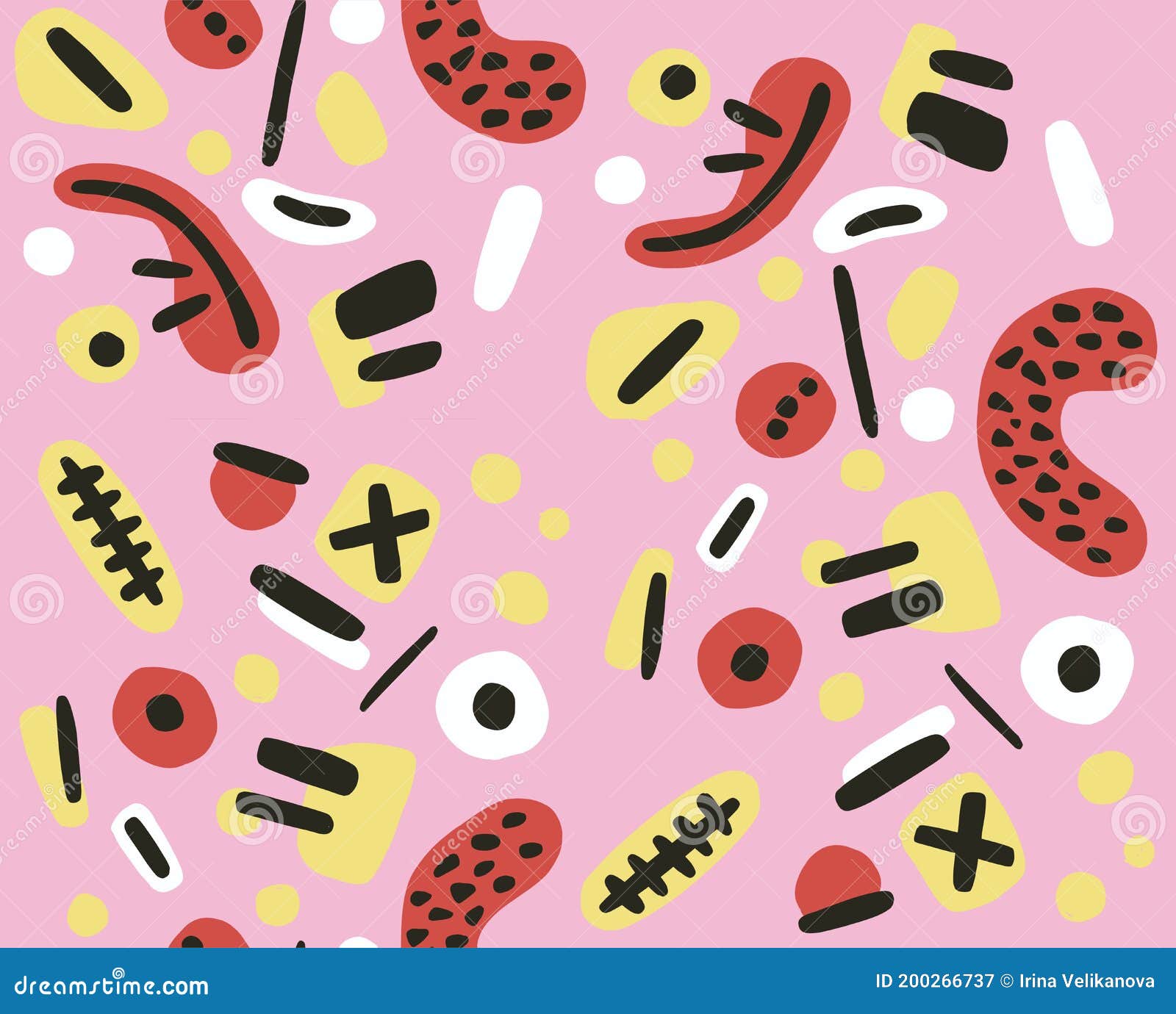 Hand Drawn Various Shapes and Doodle Objects. Modern Contemporary ...