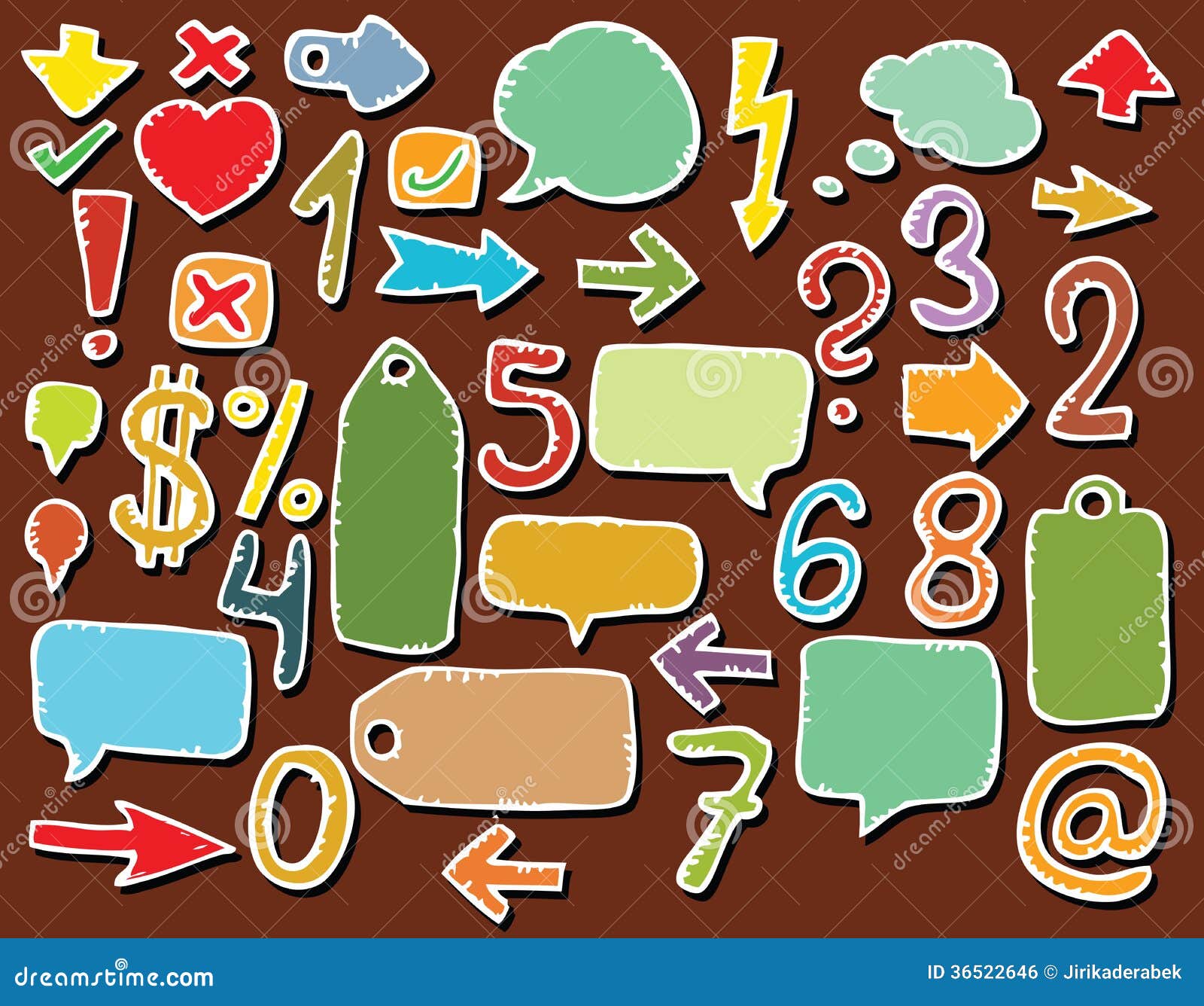 Hand drawn various symbols stock vector. Illustration of marker - 36522646