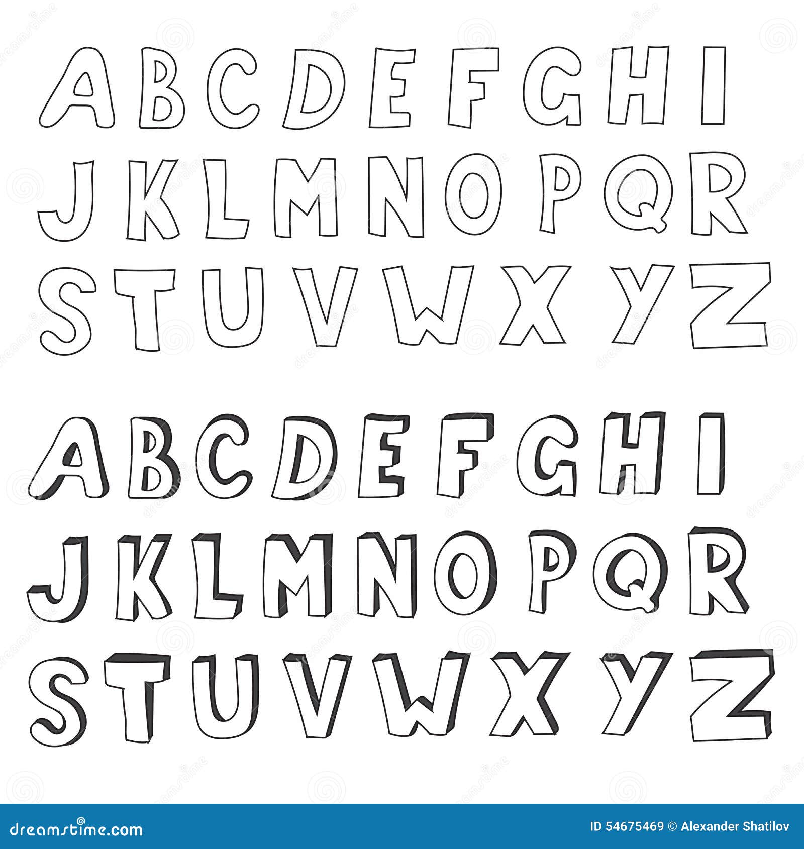 Hand Drawn Vector Abc Letters Stock Vector - Illustration of language ...