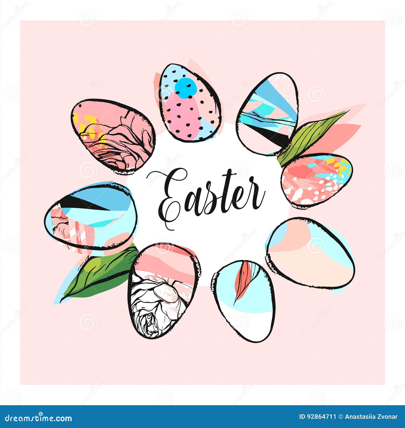 Hand Drawn Vector Abstract Creative Texture Easter Concept Graphic ...