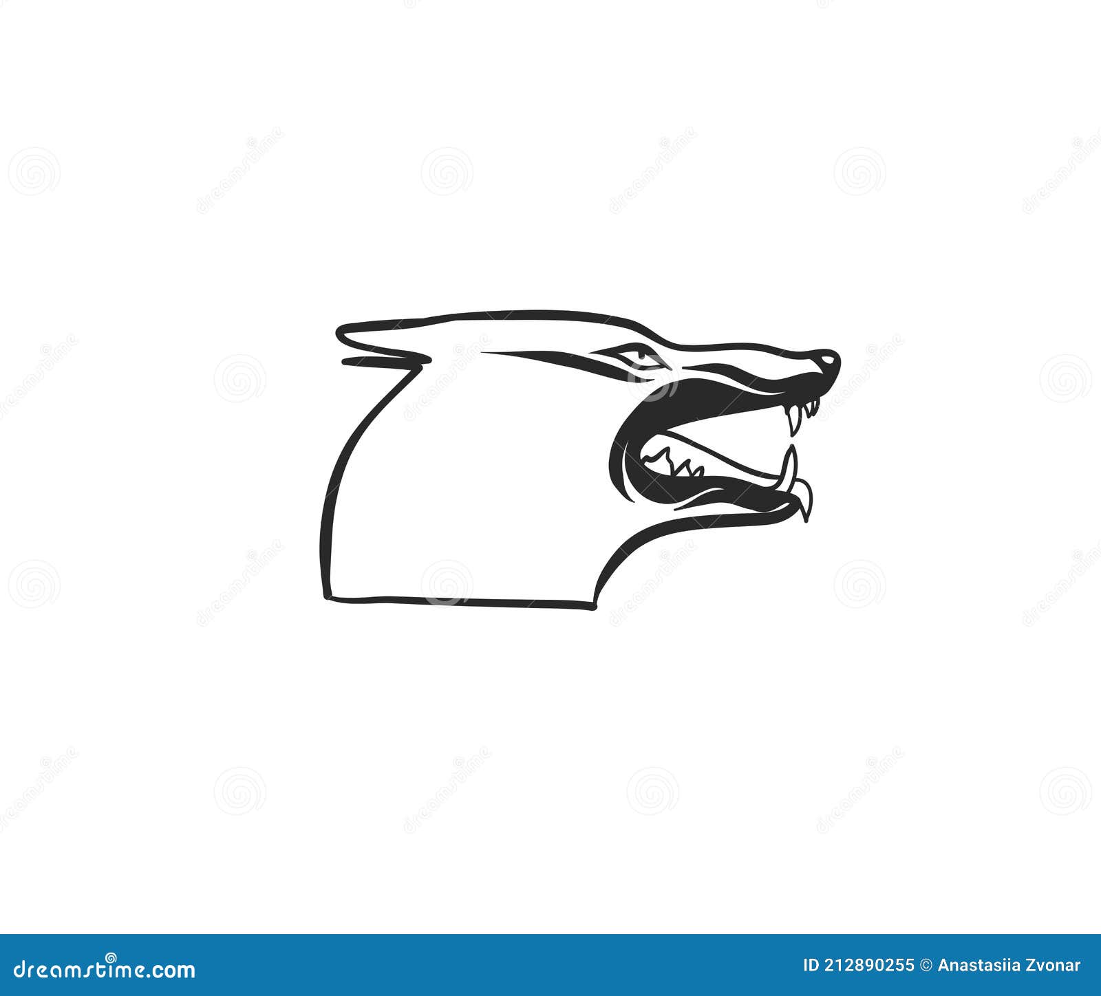 Magic Wolf In Hand Drawn Style. Magical Animal Illustration In ...