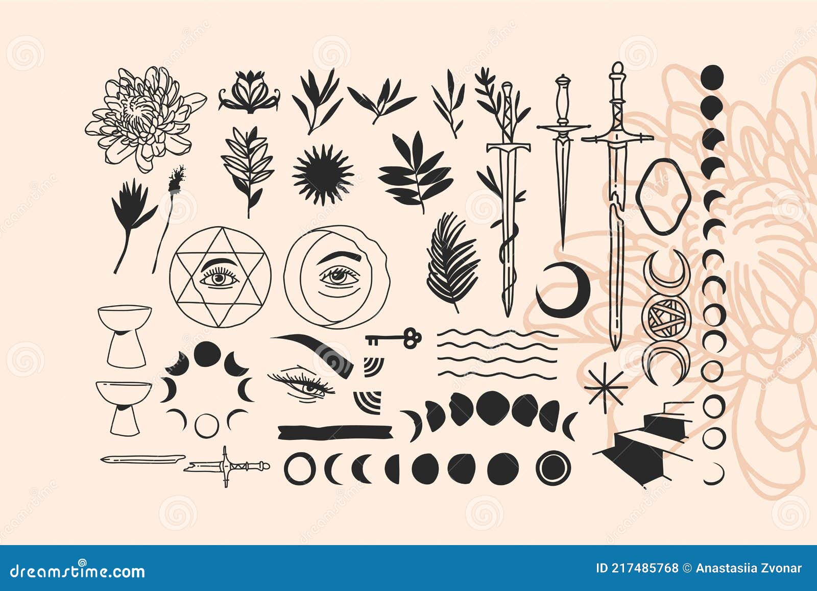 Hand Drawn Vector Abstract Stock Flat Graphic Illustrations Alchemy ...
