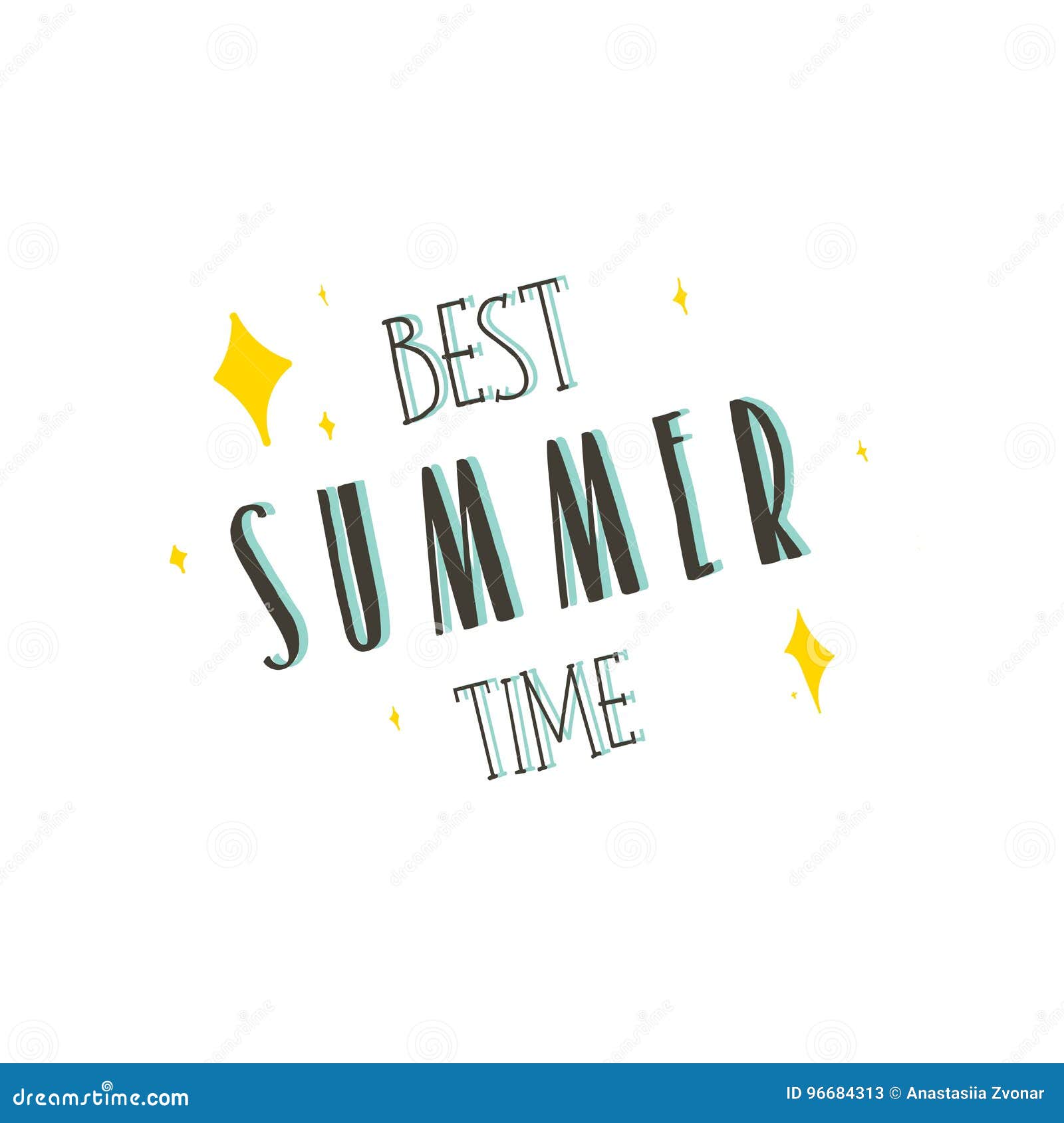 Hand Drawn Vector Abstract Typography Quote Best Summer Time Isolated ...