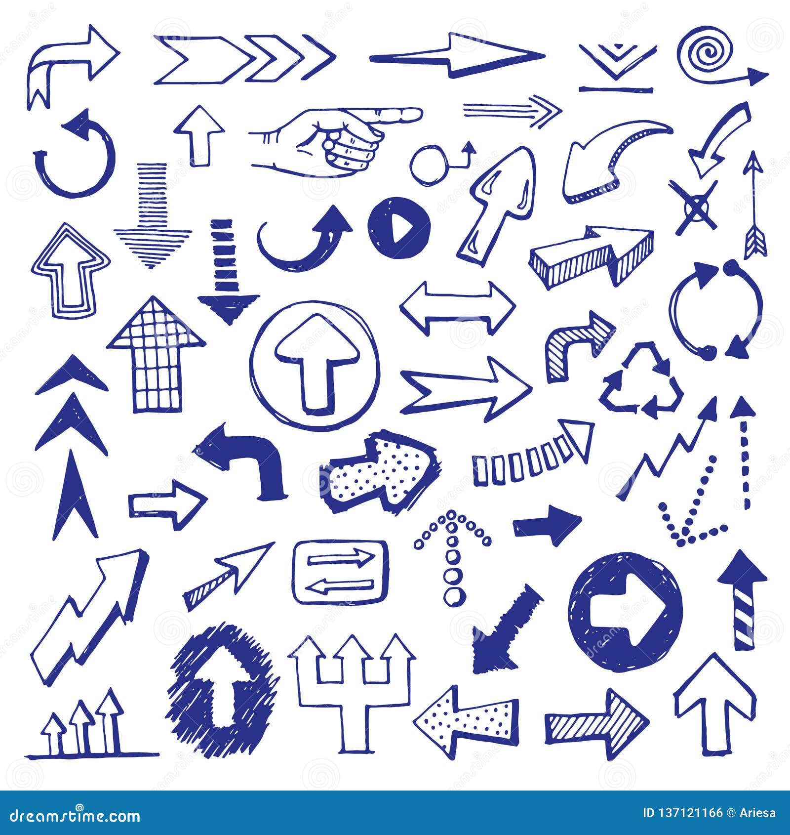 Arrows pointers vector set stock vector. Illustration of drawing ...