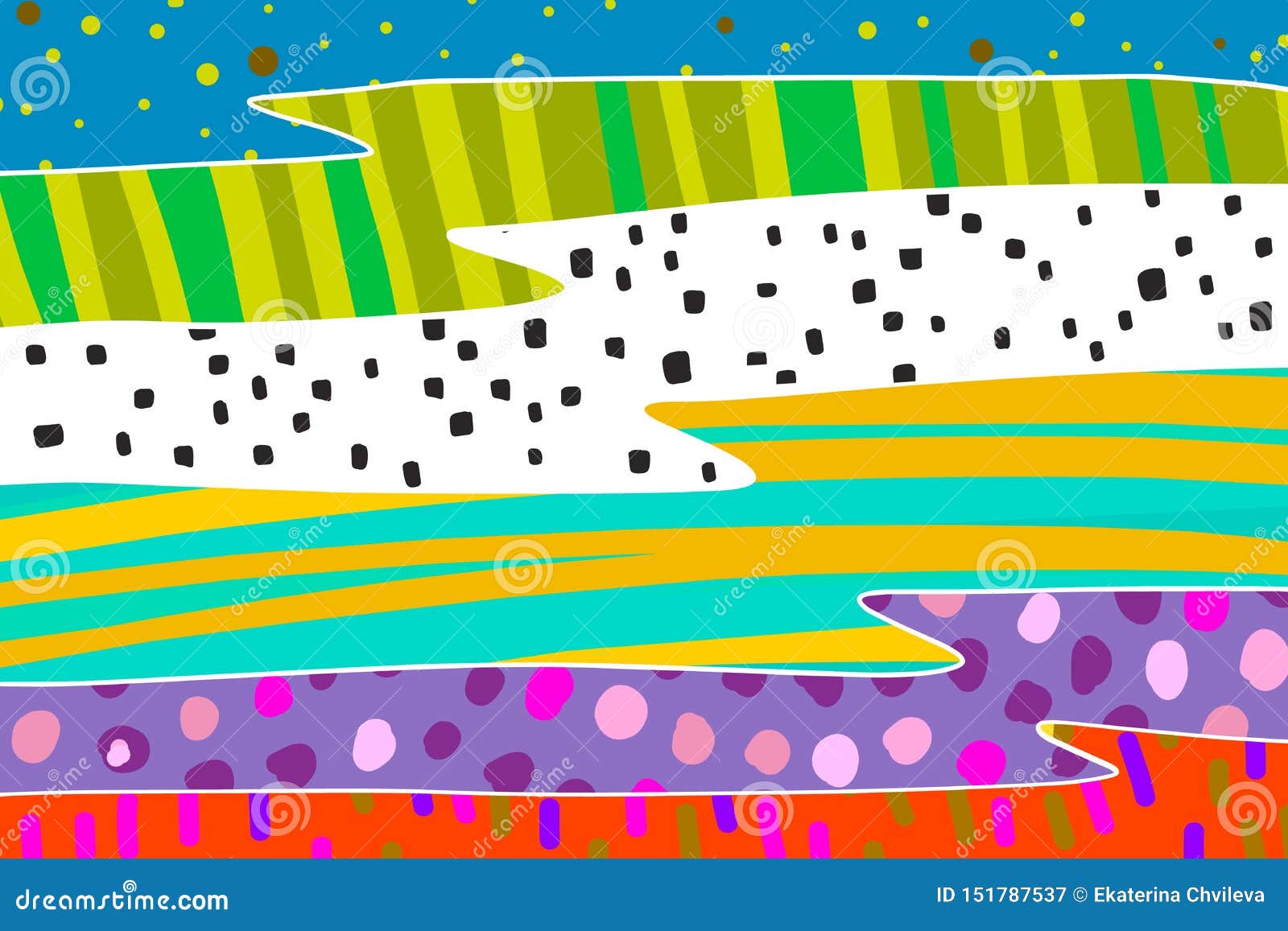 Hand Drawn Vector Background in Cartoon Style. Textured Objects Lines ...