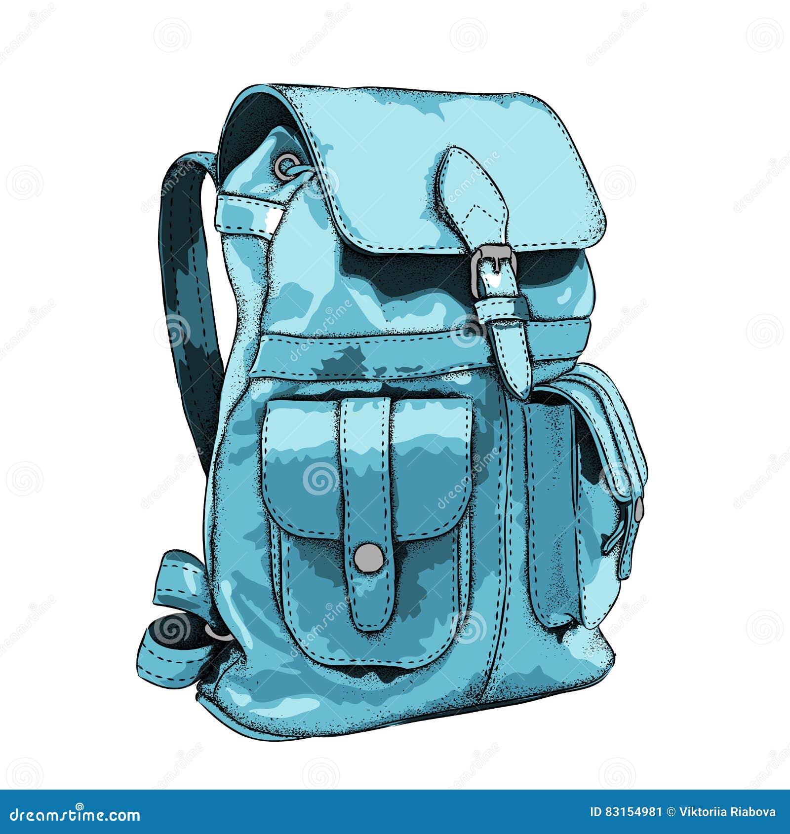 Hand Drawn Vector Backpack. Mountain Tourist Equipment. Vector ...