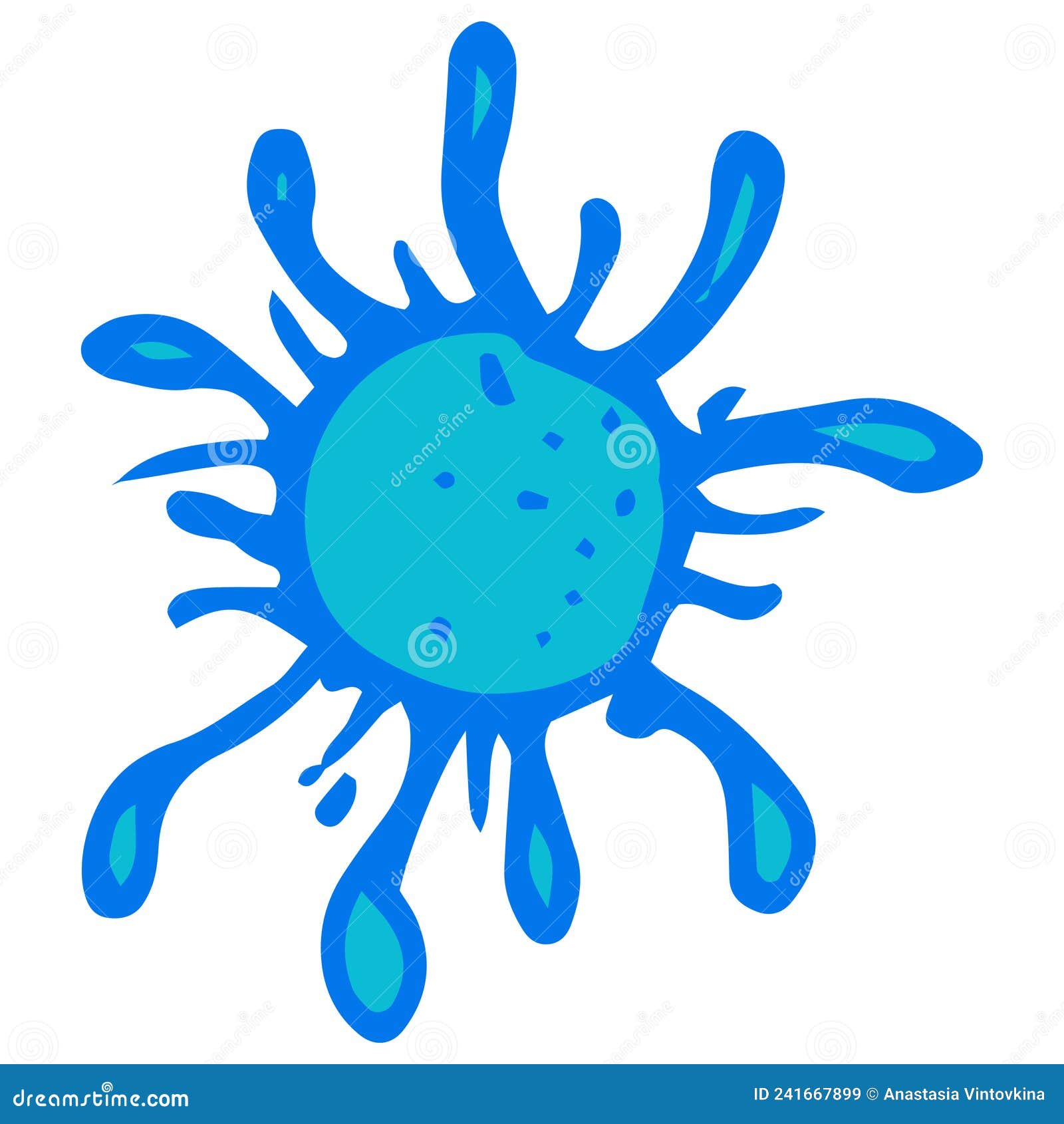 The Bacteria Icon is Blue. the Microbe is Round in Shape, Hand-drawn in ...
