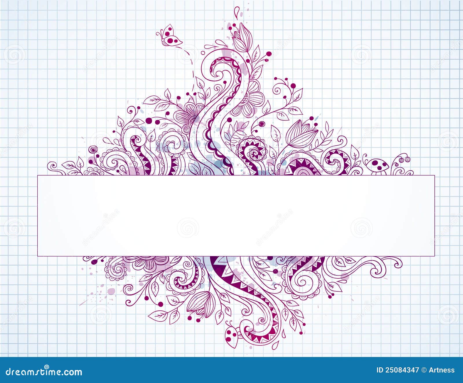 Hand drawn vector banner stock vector. Illustration of abstract - 25084347