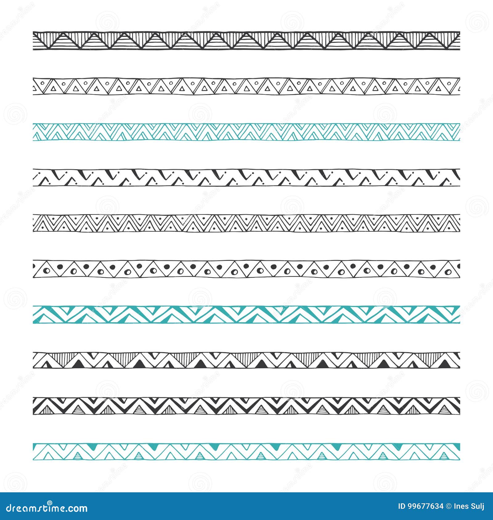 Hand Drawn Vector Borders, Design Elements Stock Vector - Illustration ...