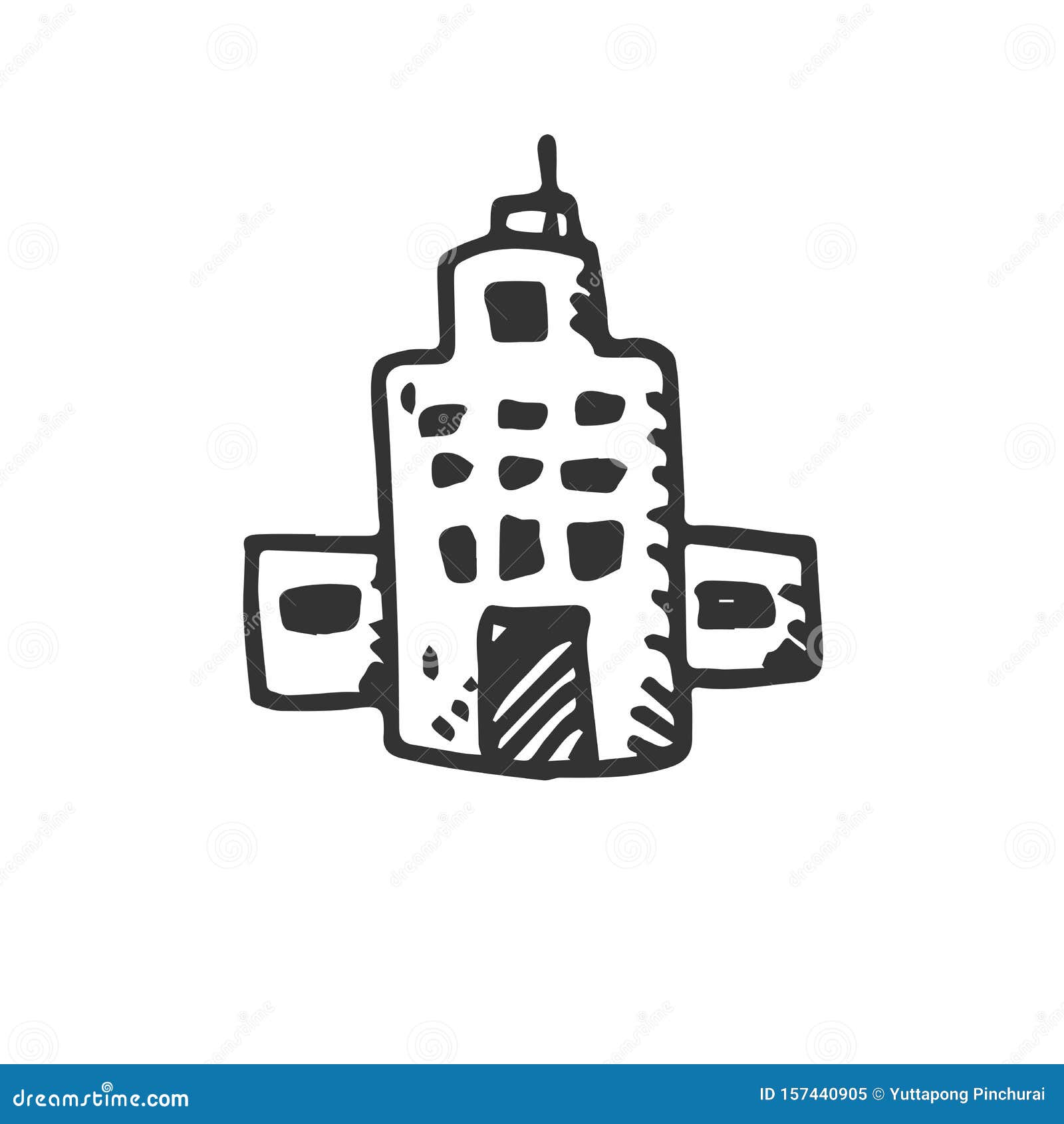 Hand Drawn Vector Building Icons Isolated on White Background. Symbols ...