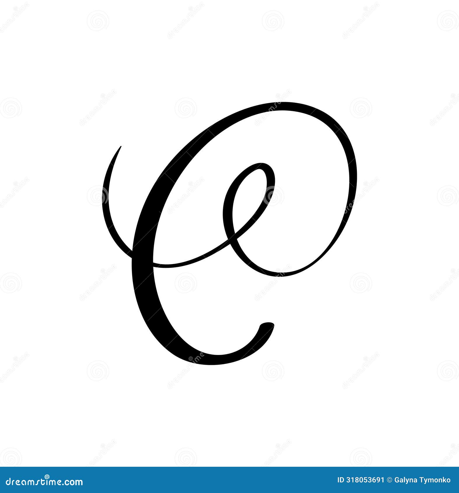 Hand Drawn Vector Calligraphy Letter C. Script Font Logo Stock Vector ...