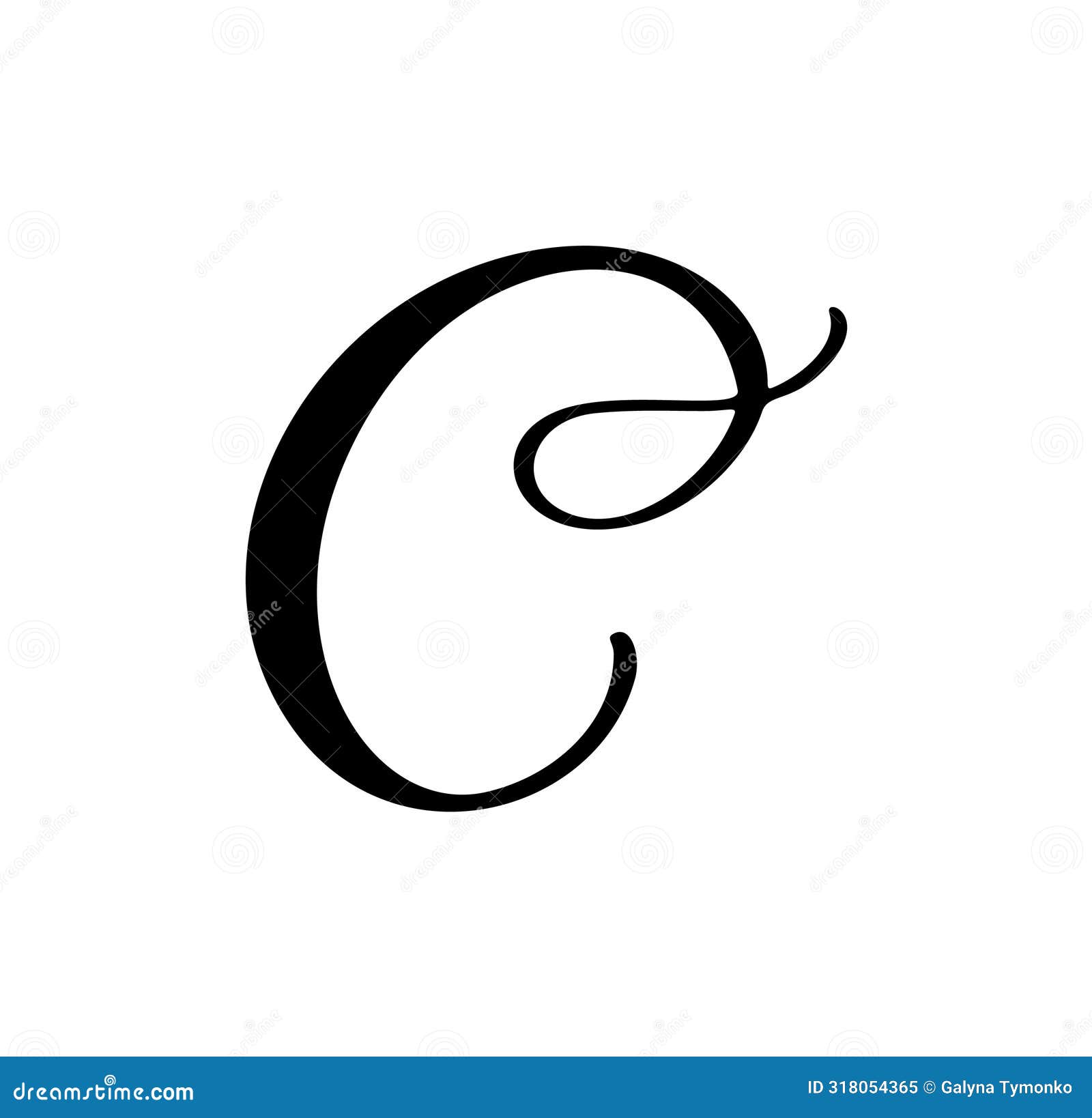 Hand Drawn Vector Calligraphy Letter C. Script Font Logo Stock Vector ...