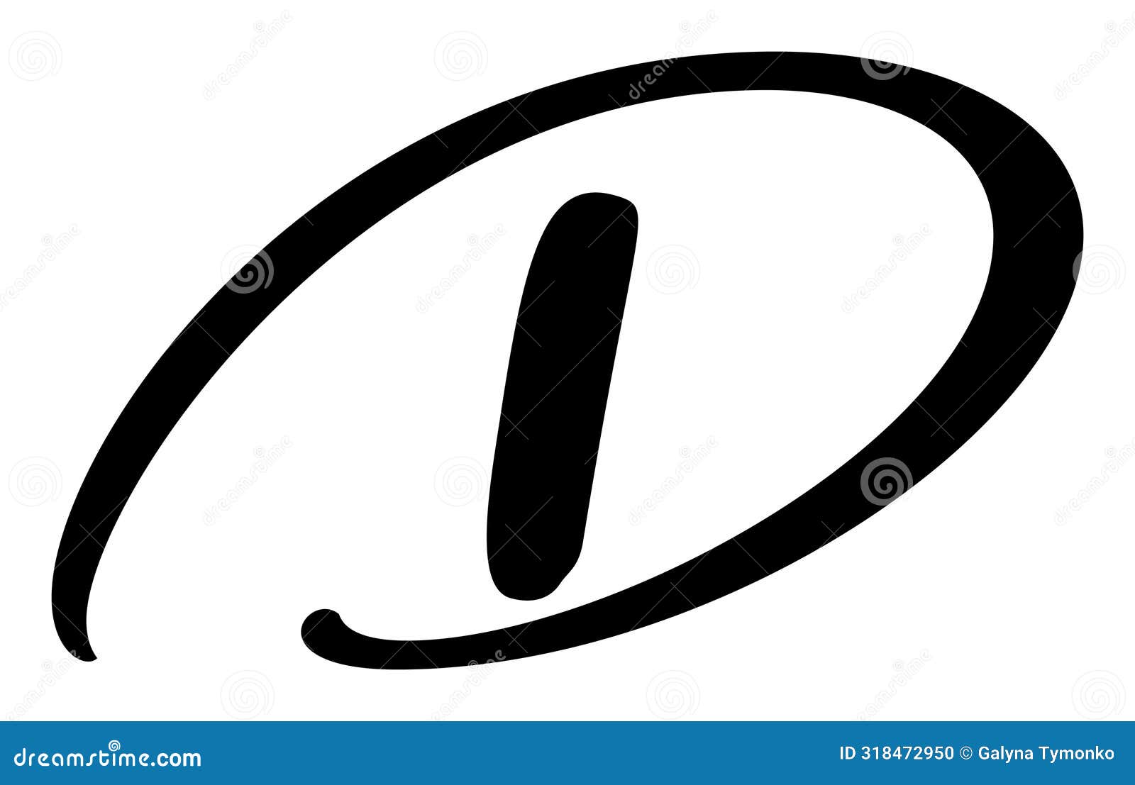 Hand Drawn Vector Calligraphy Letter D. Script Font Logo Stock Vector ...