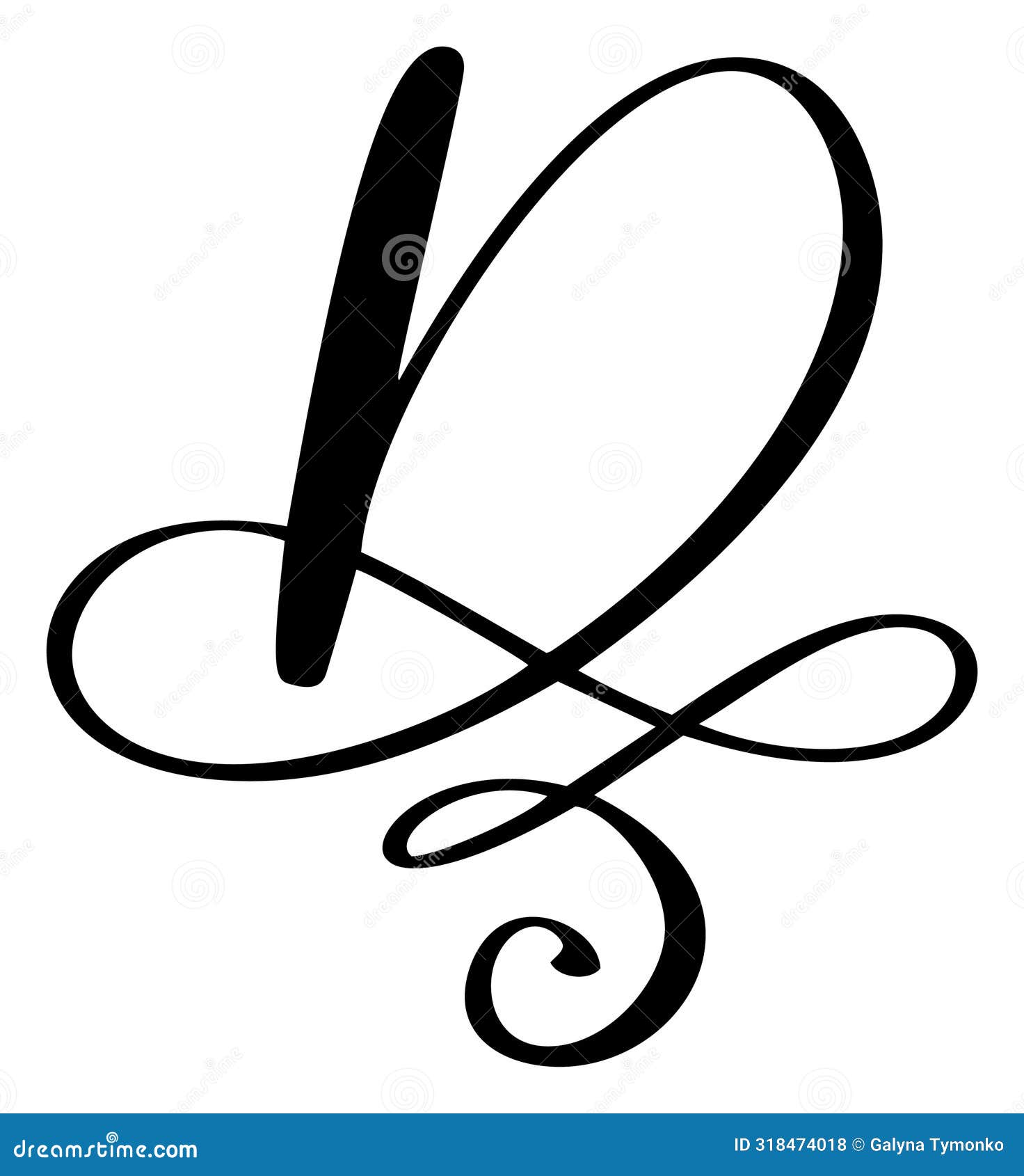 Hand Drawn Vector Calligraphy Letter D. Script Font Logo Stock Vector ...