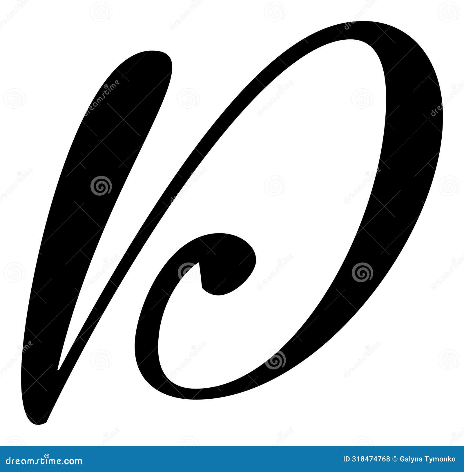 Hand Drawn Vector Calligraphy Letter D. Script Font Logo Stock Vector ...