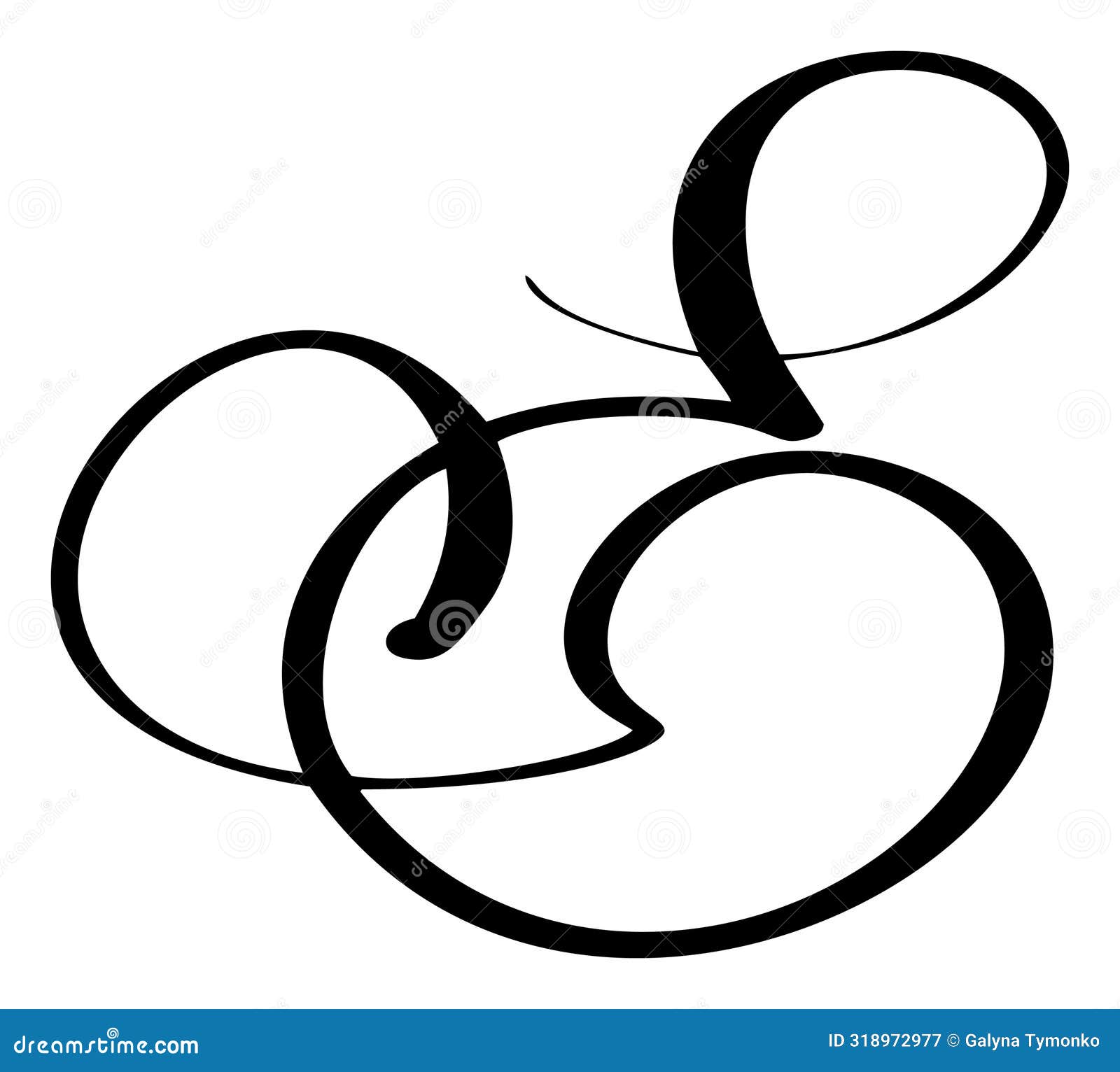 Hand Drawn Vector Calligraphy Letter E. Script Font Logo Stock Vector ...