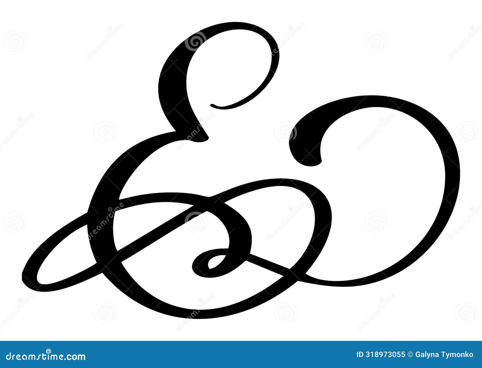 Hand Drawn Vector Calligraphy Letter E. Script Font Logo Stock Vector ...