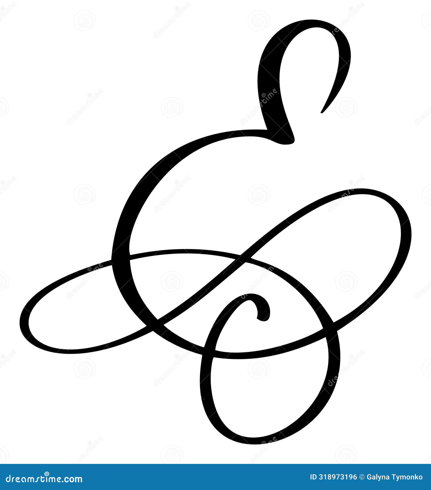 Hand Drawn Vector Calligraphy Letter E. Script Font Logo Stock Vector ...