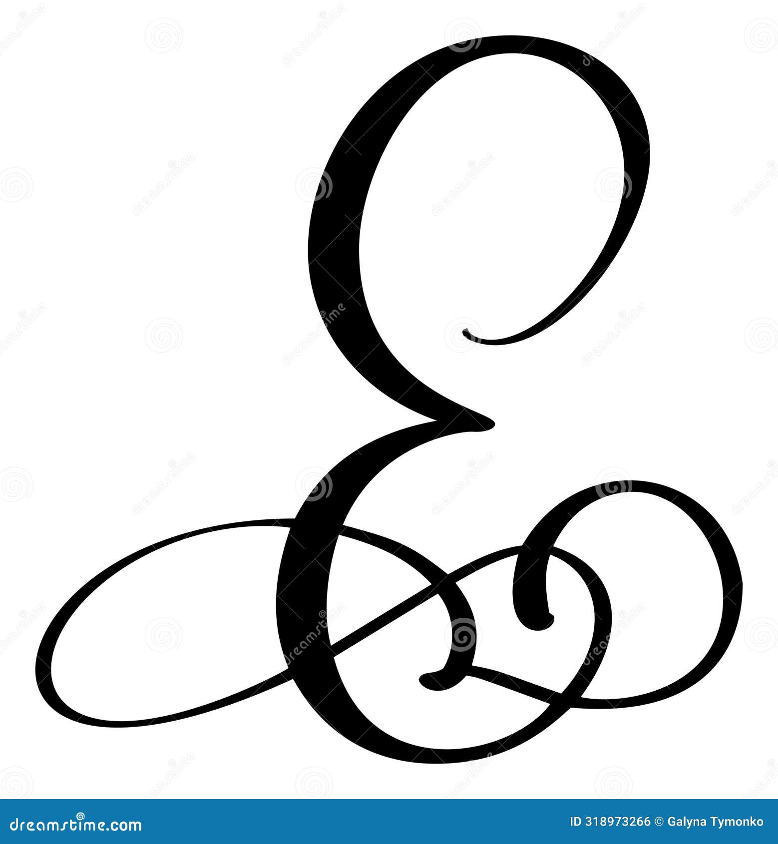 Hand Drawn Vector Calligraphy Letter E. Script Font Logo Stock Vector ...