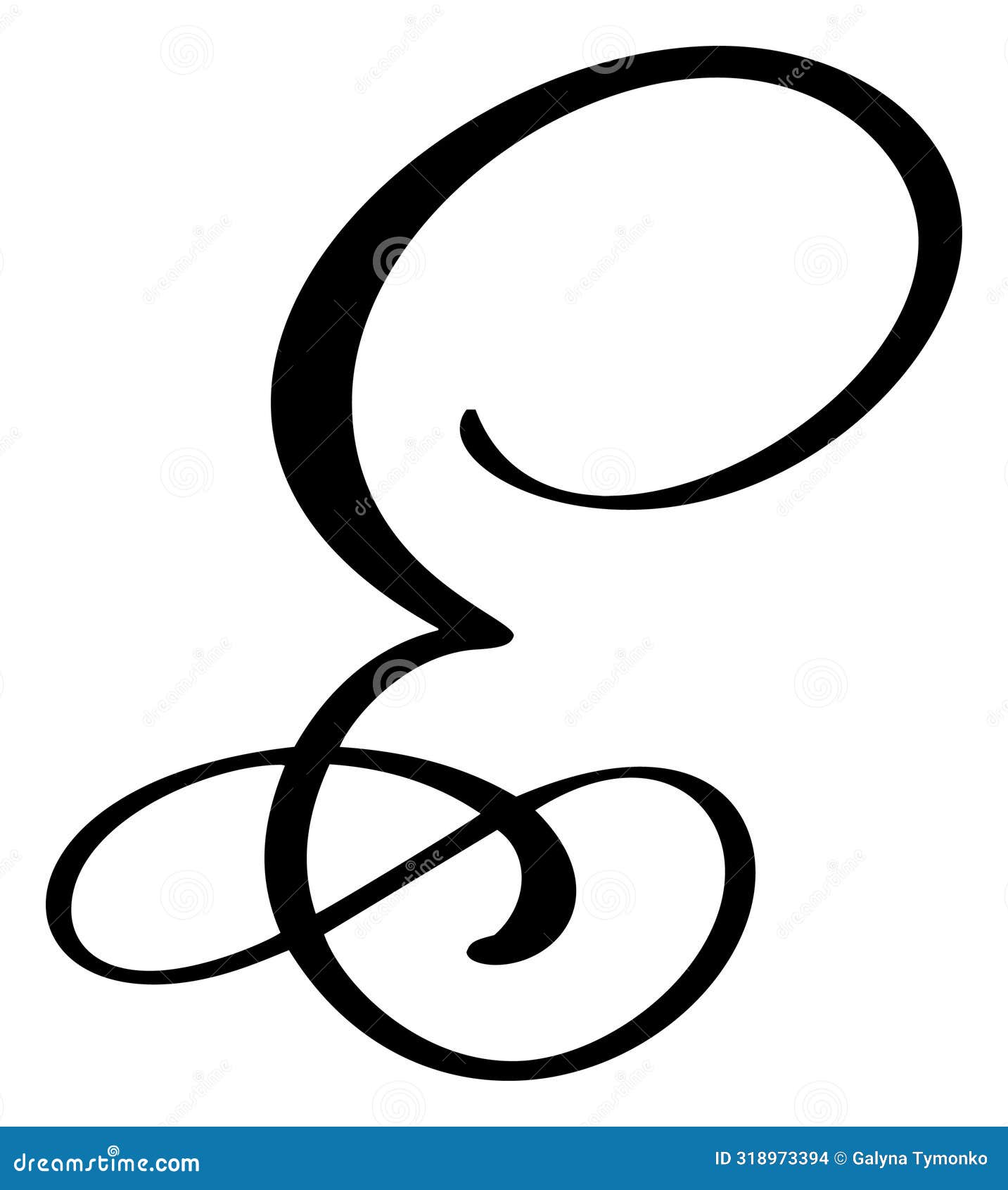 Hand Drawn Vector Calligraphy Letter E. Script Font Logo Stock Vector ...