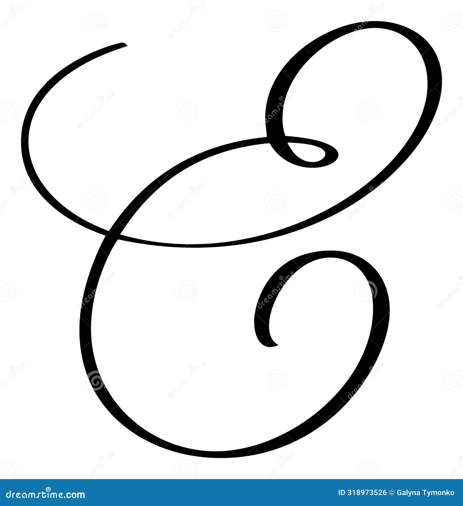 Hand Drawn Vector Calligraphy Letter E. Script Font Logo Stock Vector ...