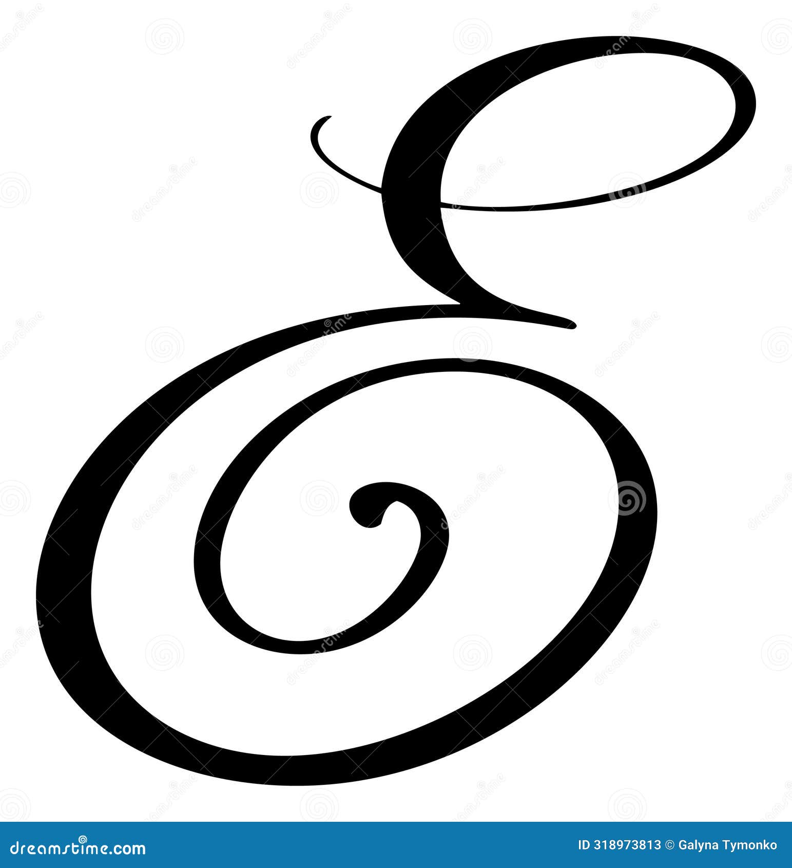 Hand Drawn Vector Calligraphy Letter E. Script Font Logo Stock Vector ...