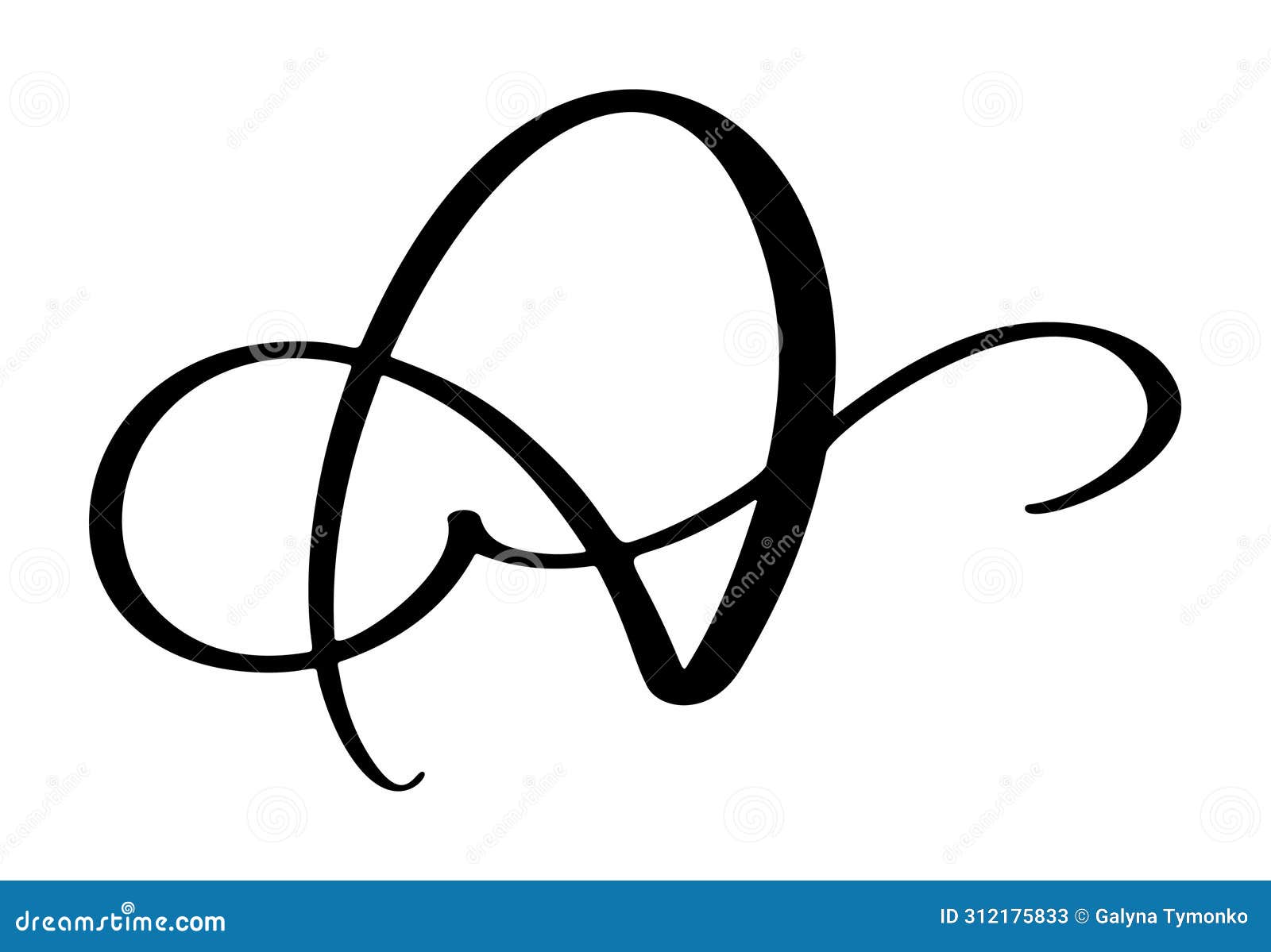 Hand Drawn Vector Calligraphy Letter a. Script Font Stock Vector ...