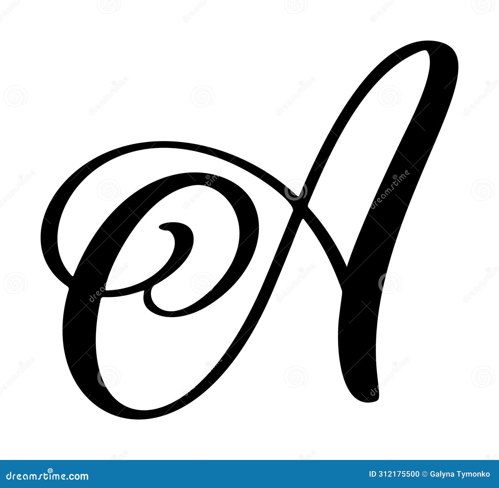 Hand Drawn Vector Calligraphy Letter a. Script Font. Handwritten Brush ...