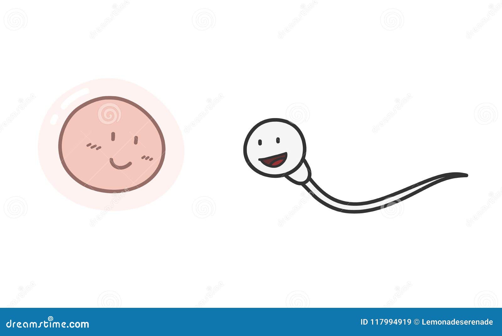 Sperm And Ovum Cartoon A Hand Drawn Vector Cartoon Illustration Of A