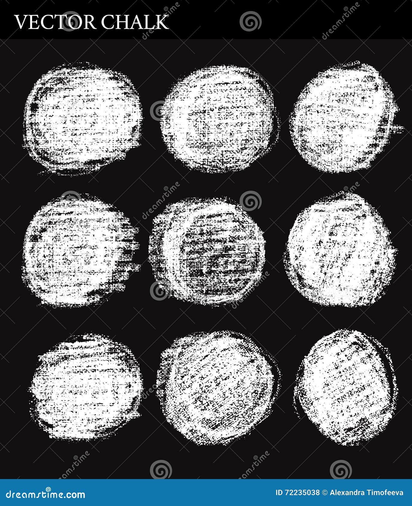 Hand Drawn Vector Chalk Circle Frames Stock Vector - Illustration of ...