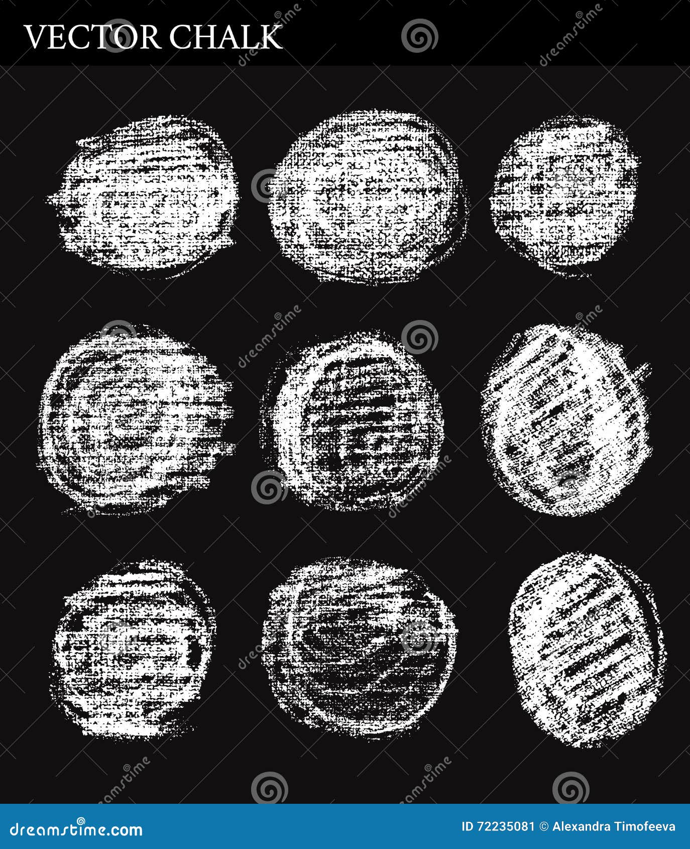 Hand Drawn Vector Chalk Circle Frames Stock Vector - Illustration of ...