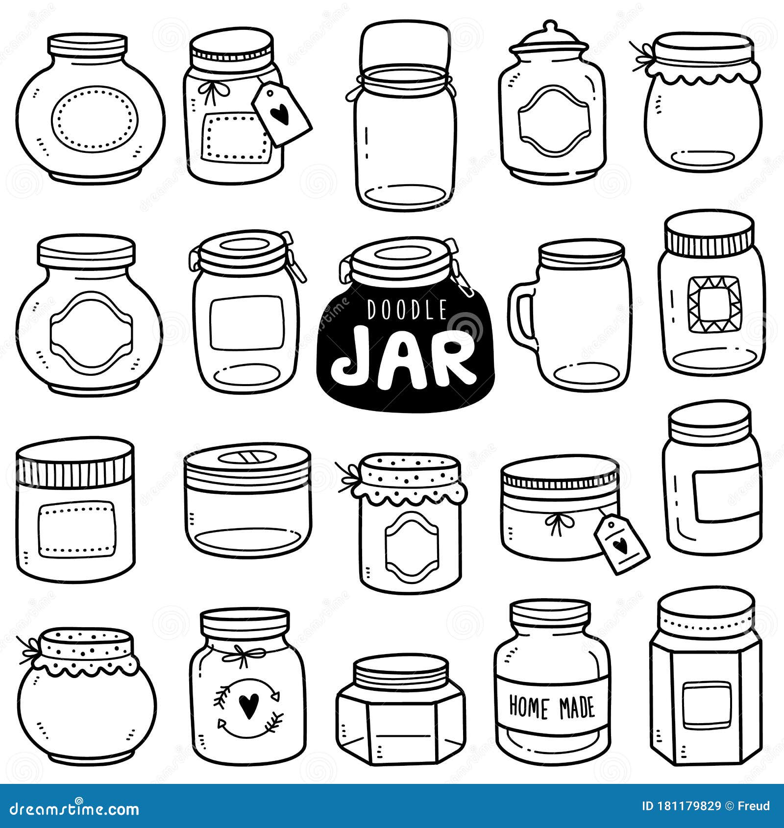 Hand-drawn Vector Collection: Jars Stock Illustration - Illustration of ...