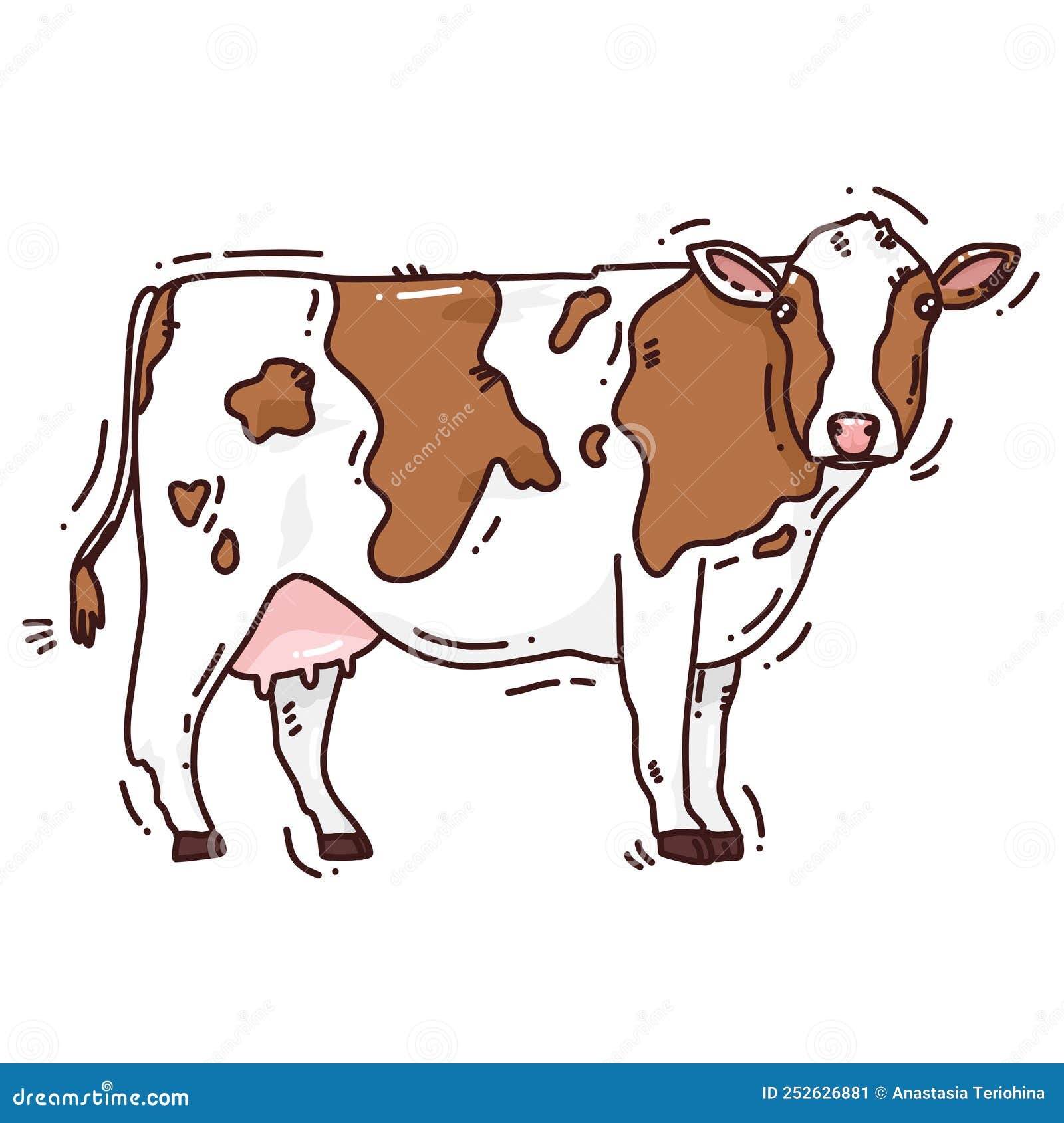 Cute cow illustration stock vector. Illustration of vector - 252626881