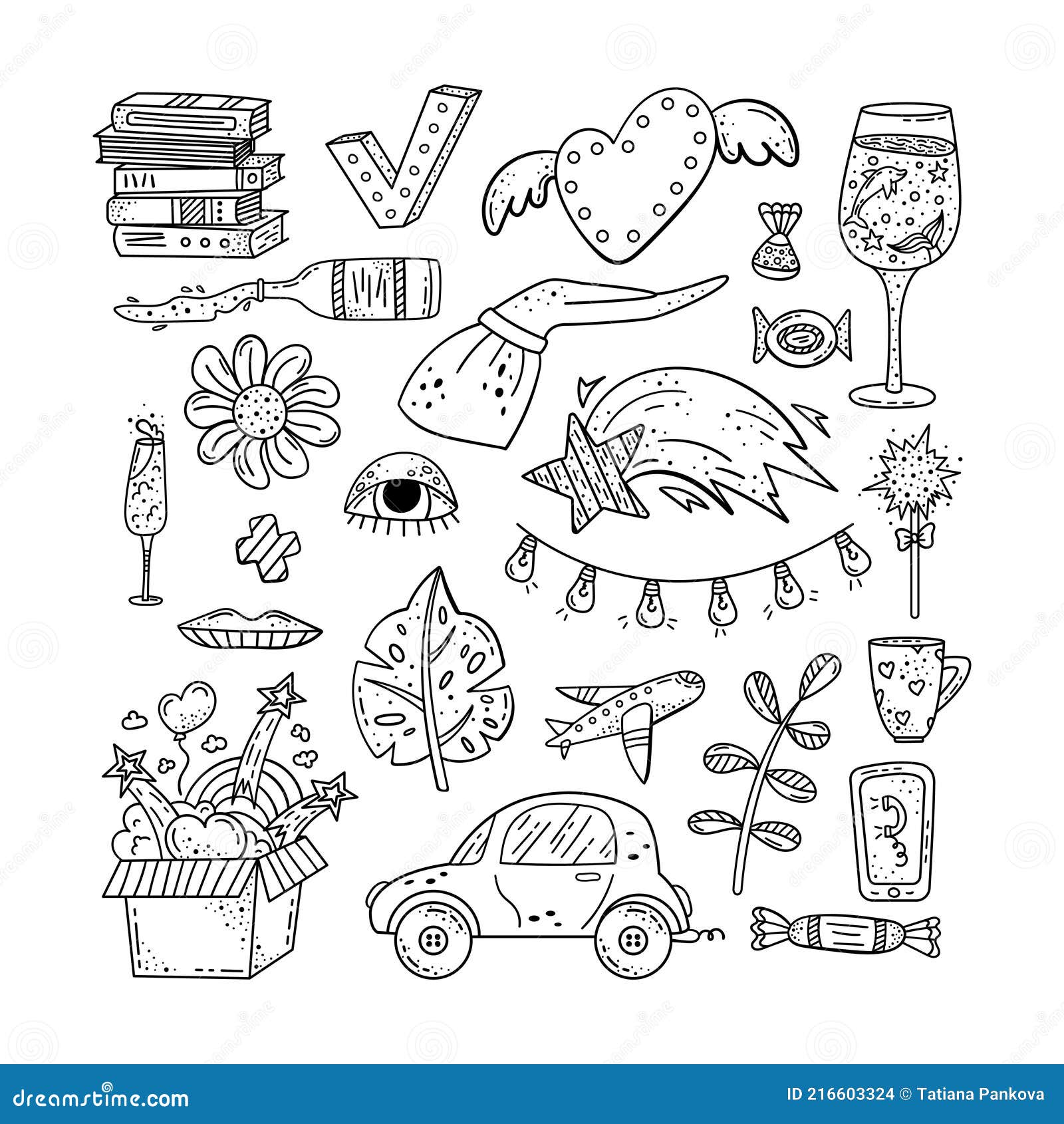 Hand Drawn Vector Doodle Set. Decorative Illustrations Stock Vector ...