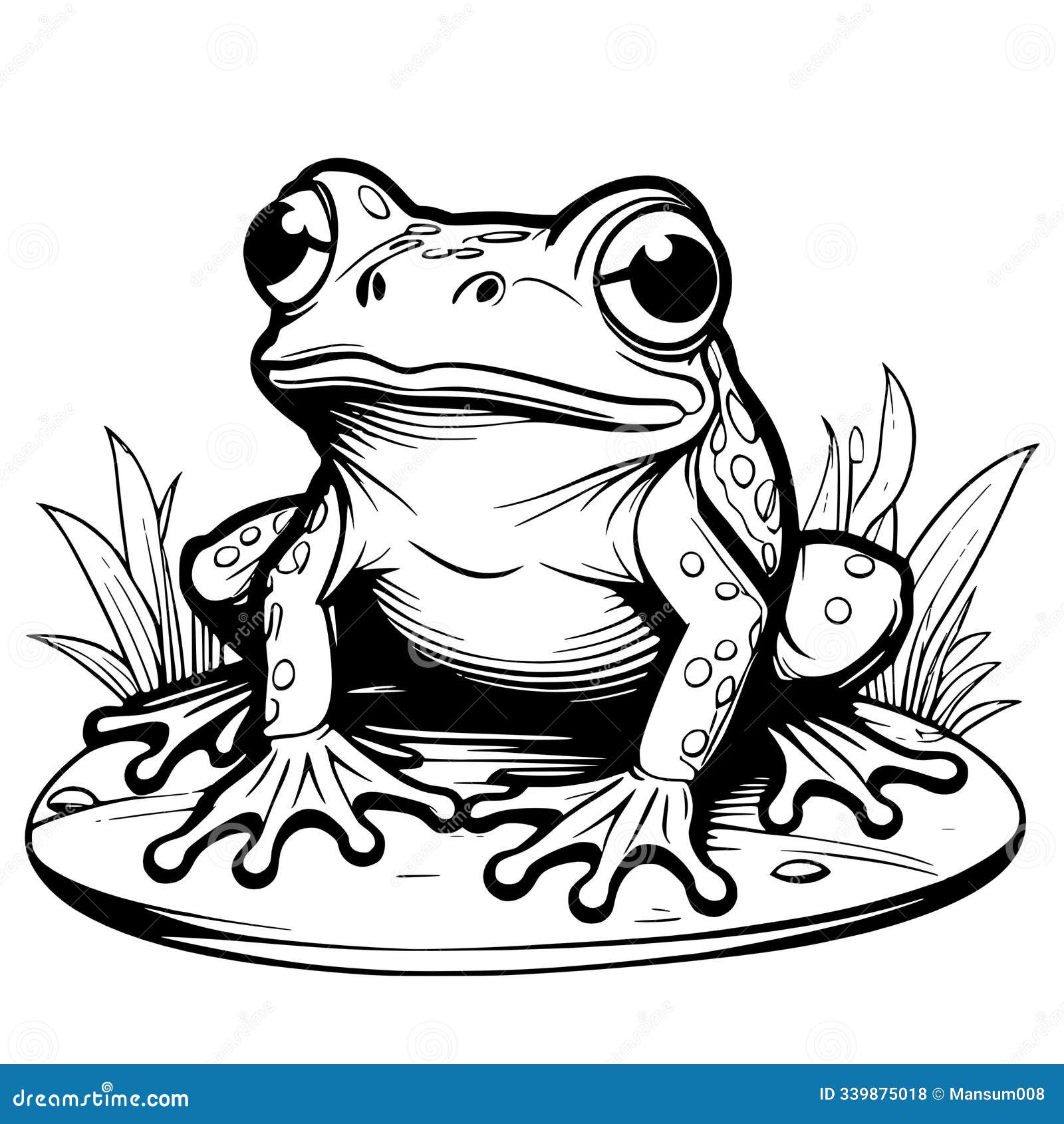 Hand Drawn Vector Drawing of a Frog Stock Illustration - Illustration ...