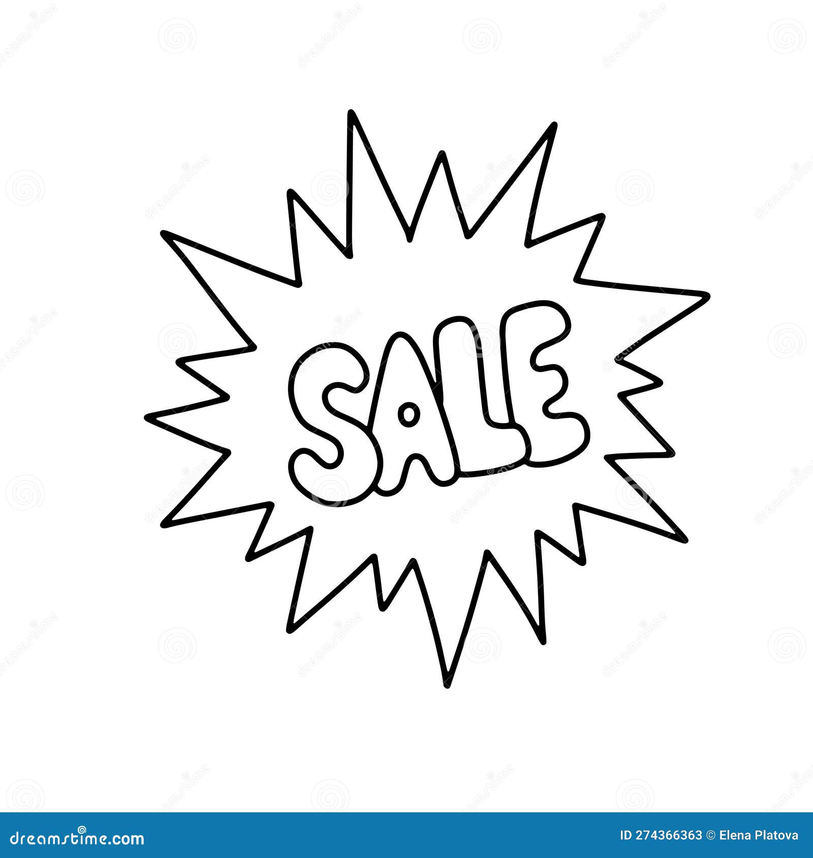 Hand Drawn Vector Drawing of Sale Text. Doodle Sign for Store Stock ...